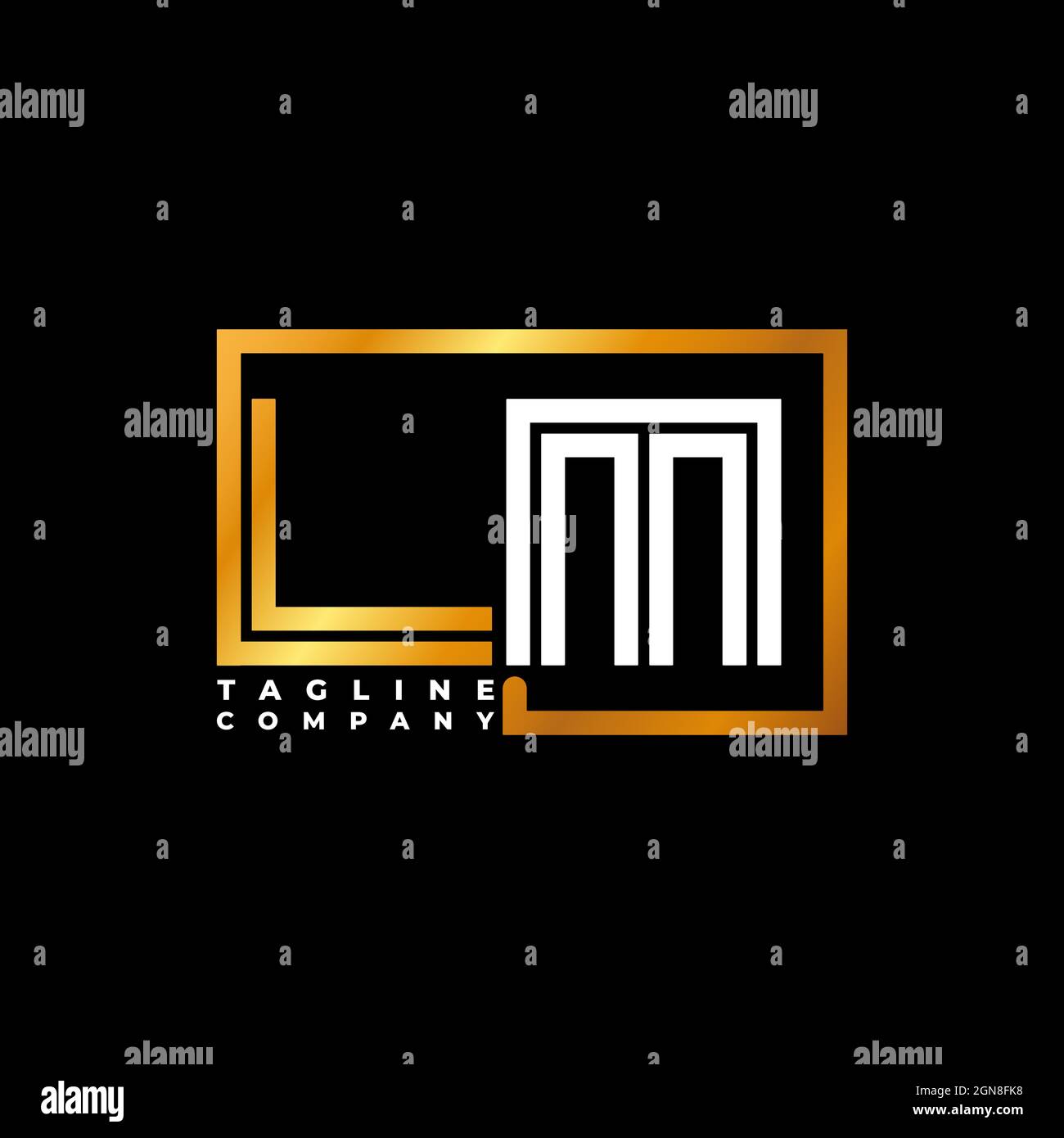 LM Logo letter monogram shape line golden vector template. Business ...