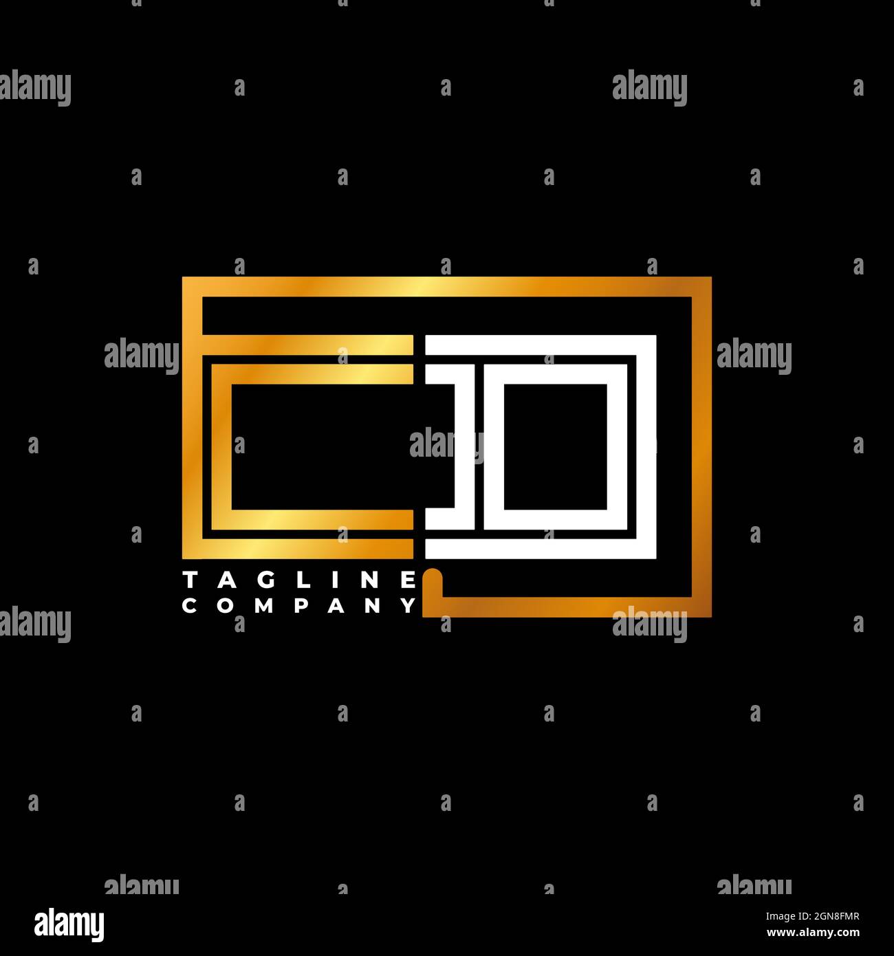 CD Logo letter monogram shape line golden vector template. Business ...