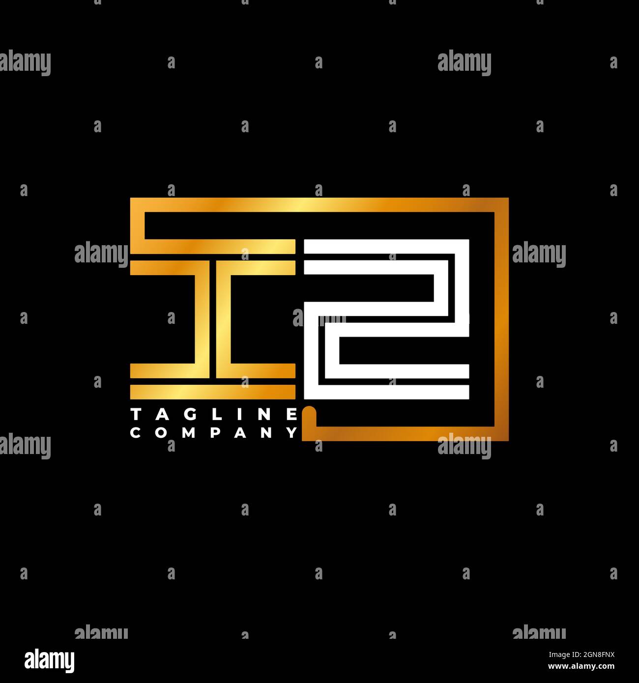 IZ Logo letter monogram shape line golden vector template. Business ...