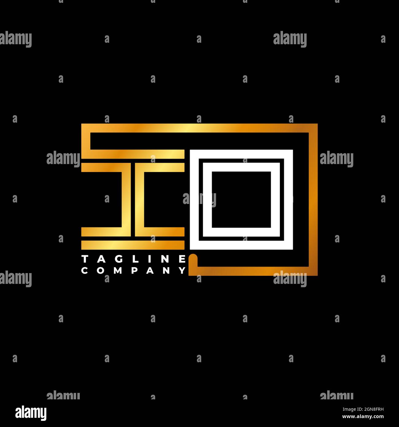 IO Logo letter monogram shape line golden vector template. Business ...