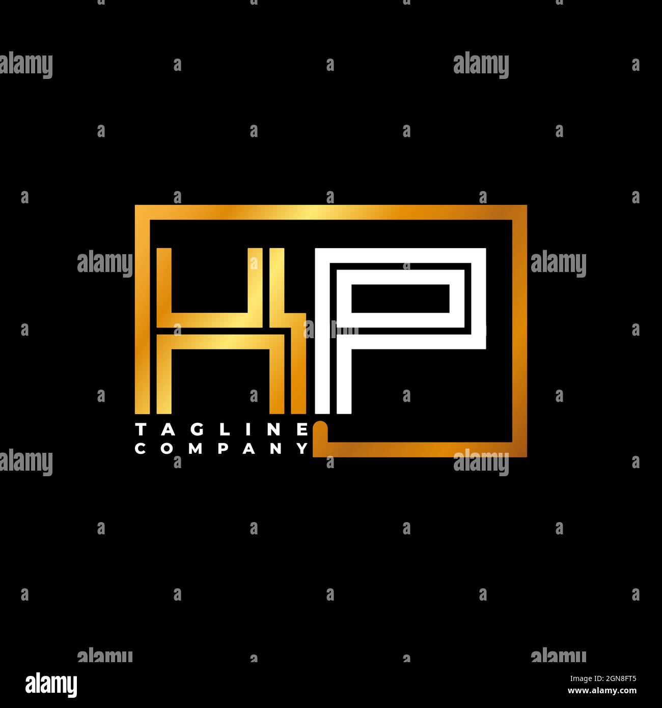 KP Logo letter monogram shape line golden vector template. Business ...