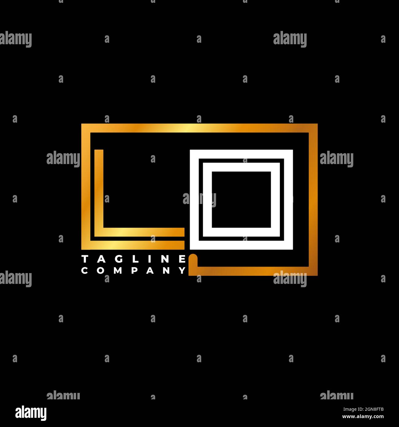 LO Logo letter monogram shape line golden vector template. Business ...