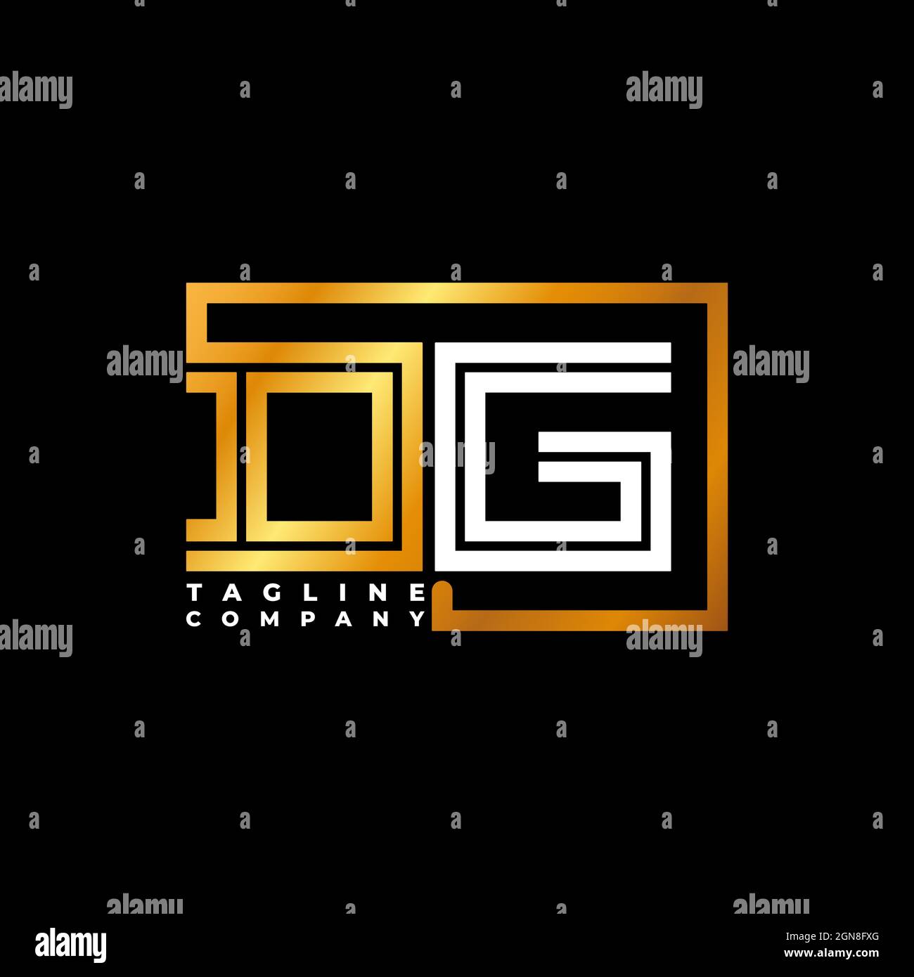 DG Logo letter monogram shape line golden vector template. Business ...