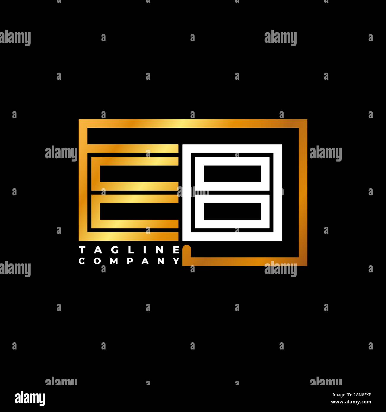EB Logo letter monogram shape line golden vector template. Business ...
