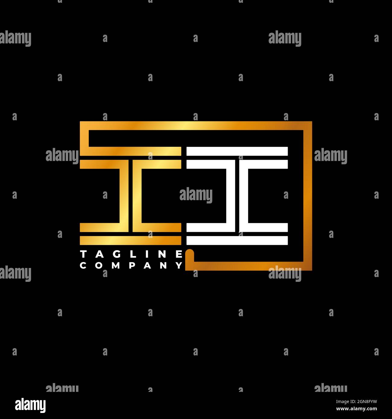 II Logo letter monogram shape line golden vector template. Business ...