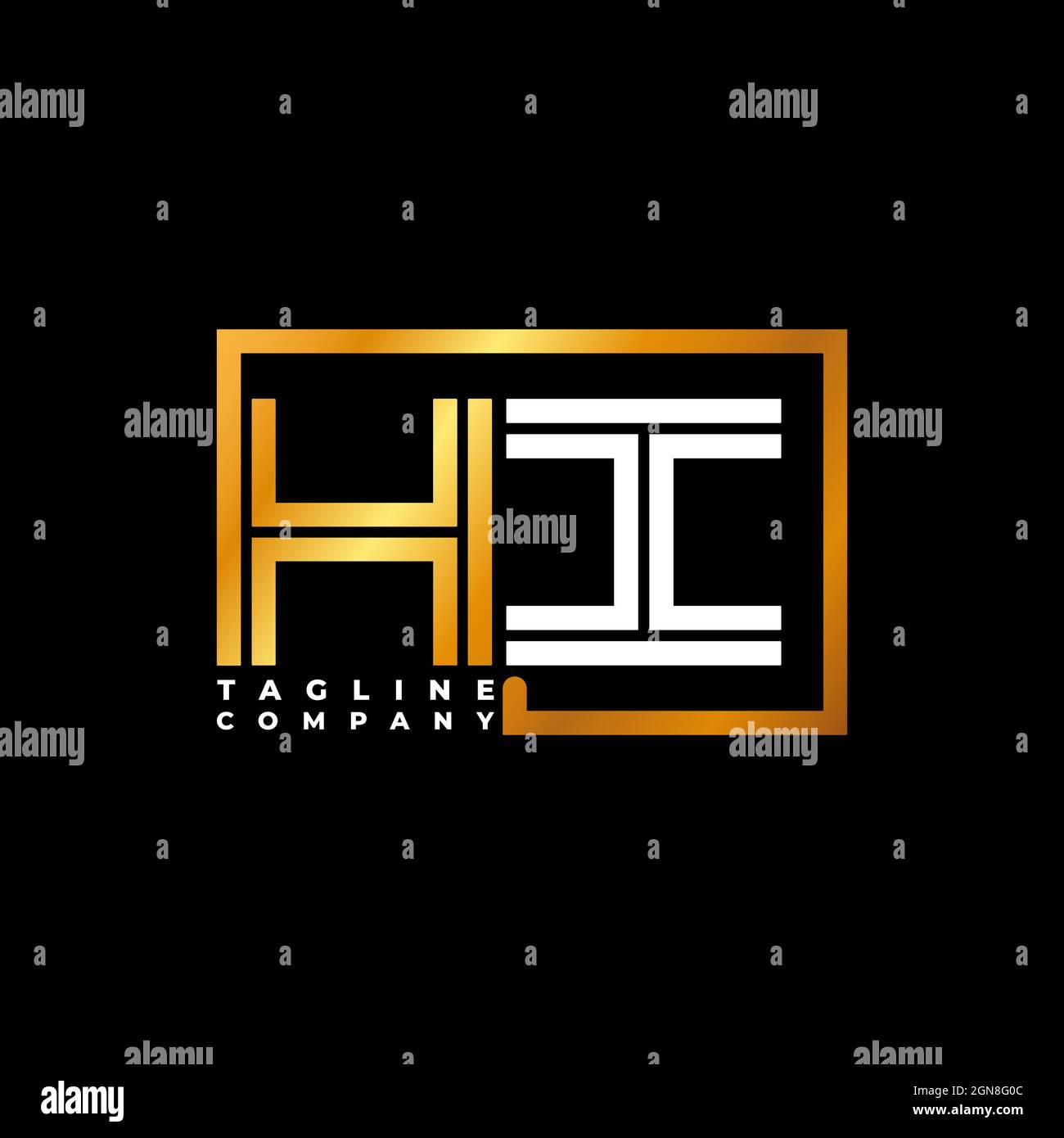 HI Logo letter monogram shape line golden vector template. Business ...