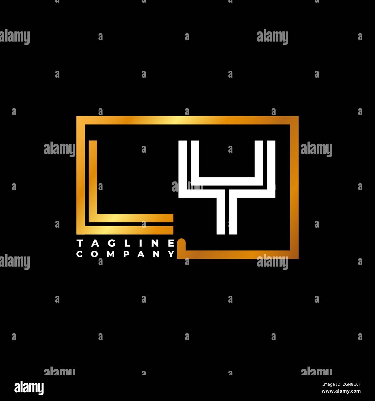 LY Logo letter monogram shape line golden vector template. Business ...