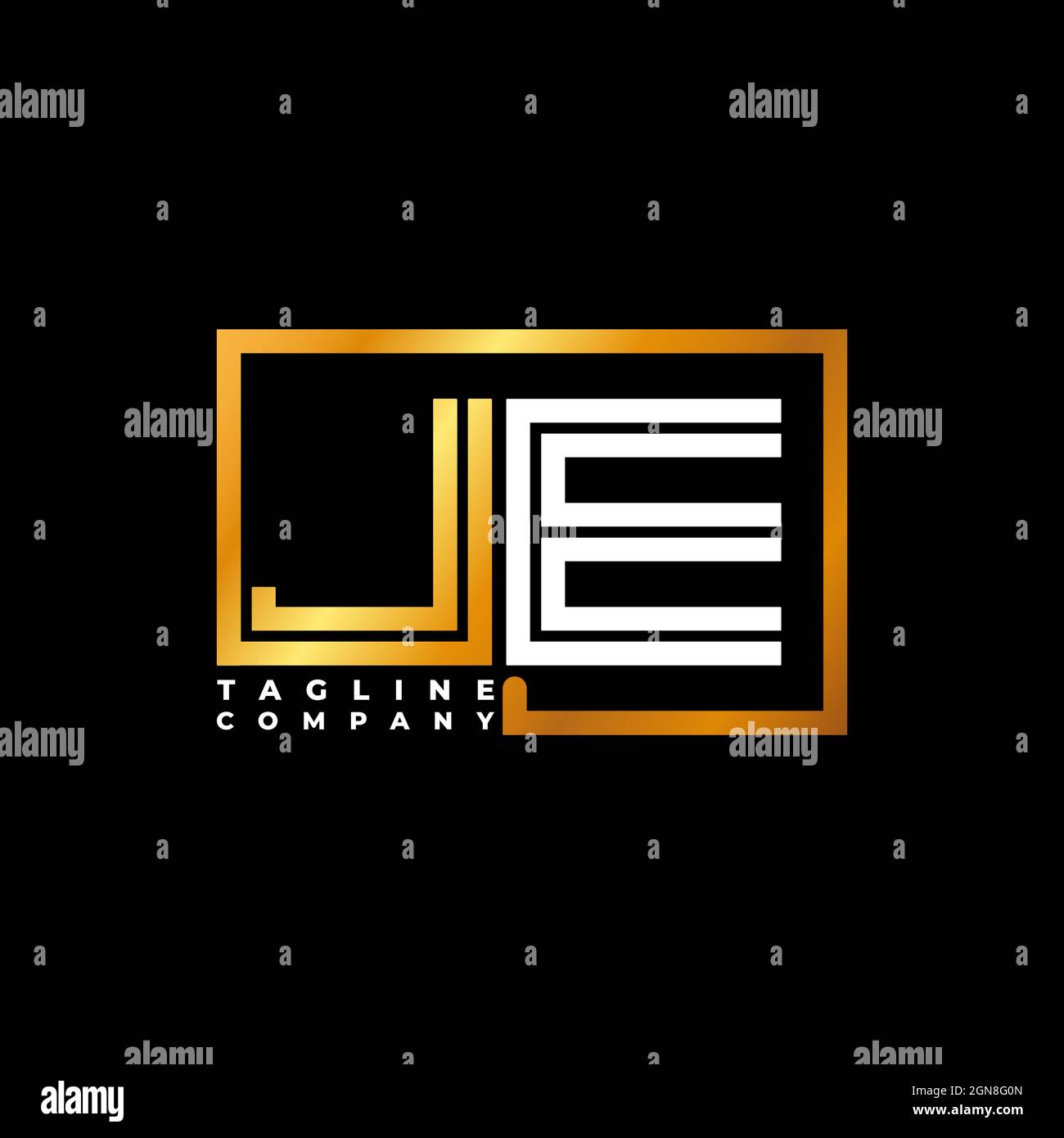 JE Logo letter monogram shape line golden vector template. Business ...
