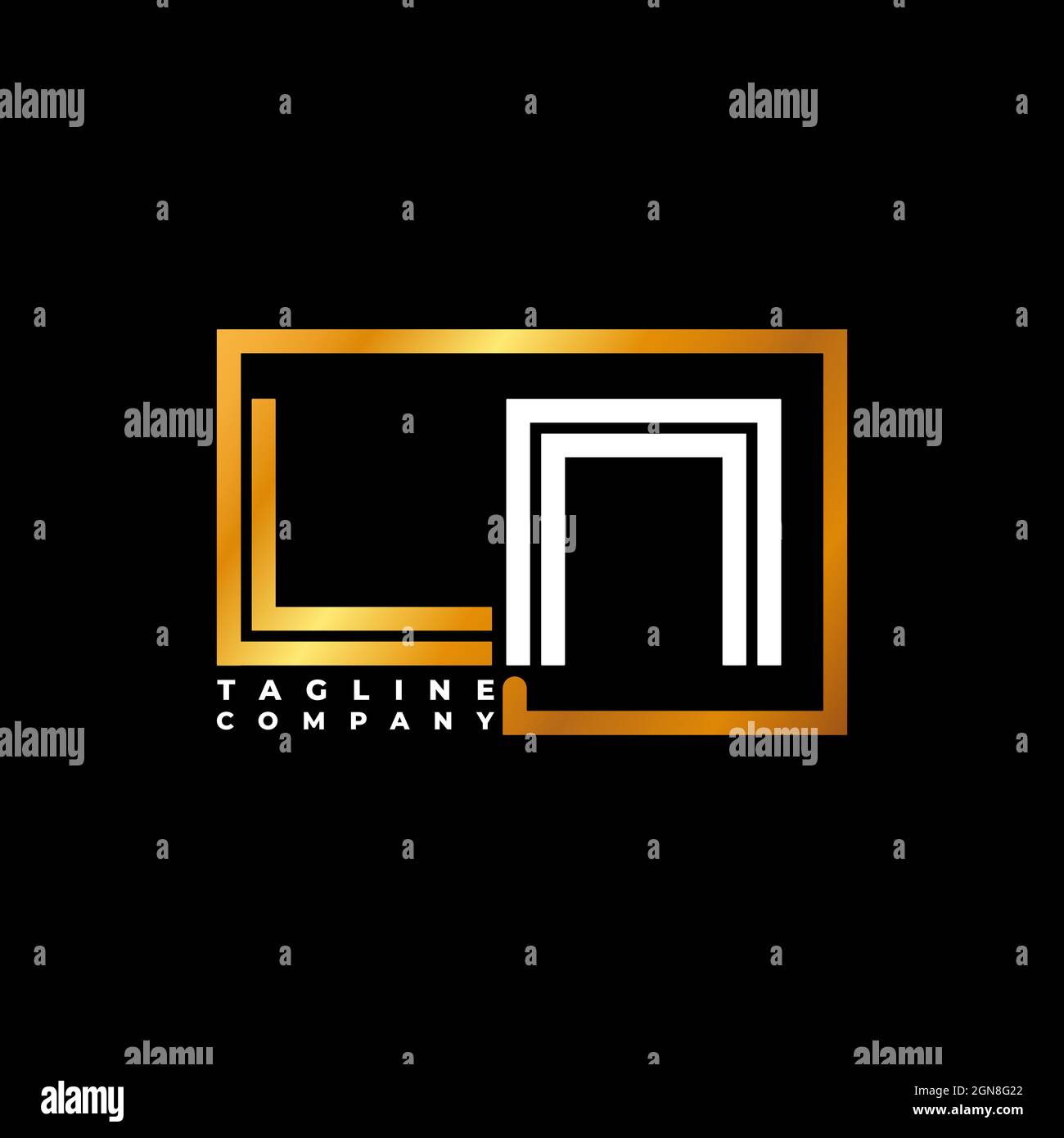 LN Logo letter monogram shape line golden vector template. Business ...