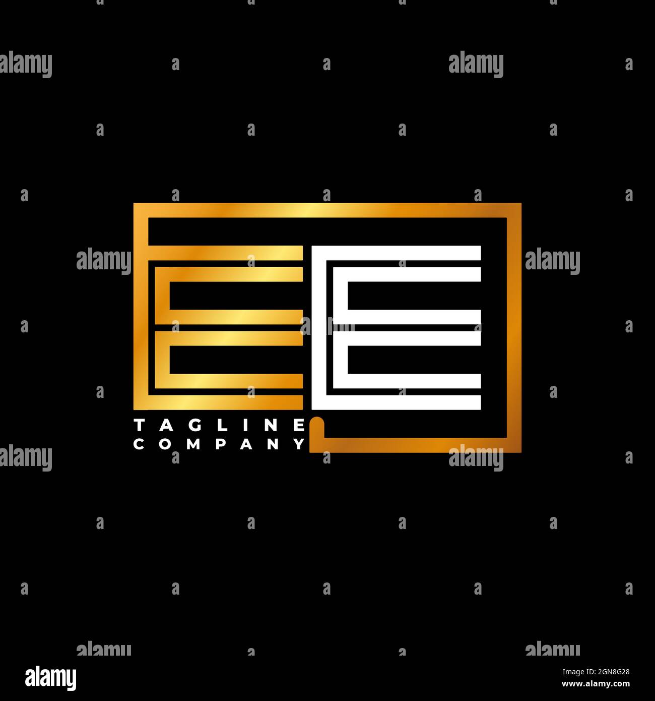 EE Logo letter monogram shape line golden vector template. Business ...