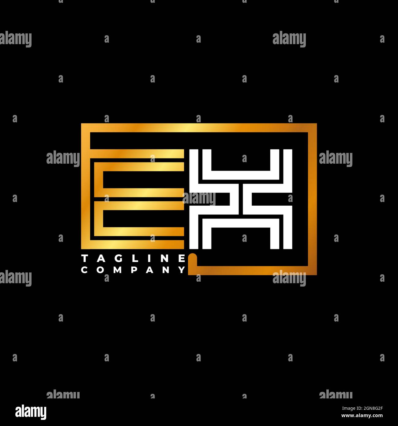 EX Logo letter monogram shape line golden vector template. Business monogram company Stock ...