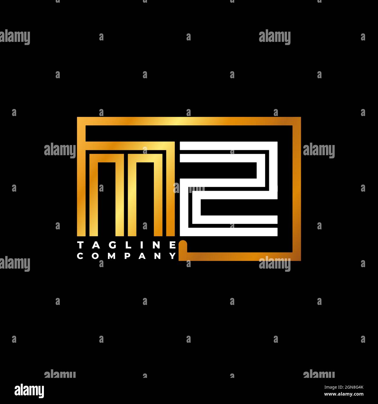 MZ Logo letter monogram shape line golden vector template. Business ...