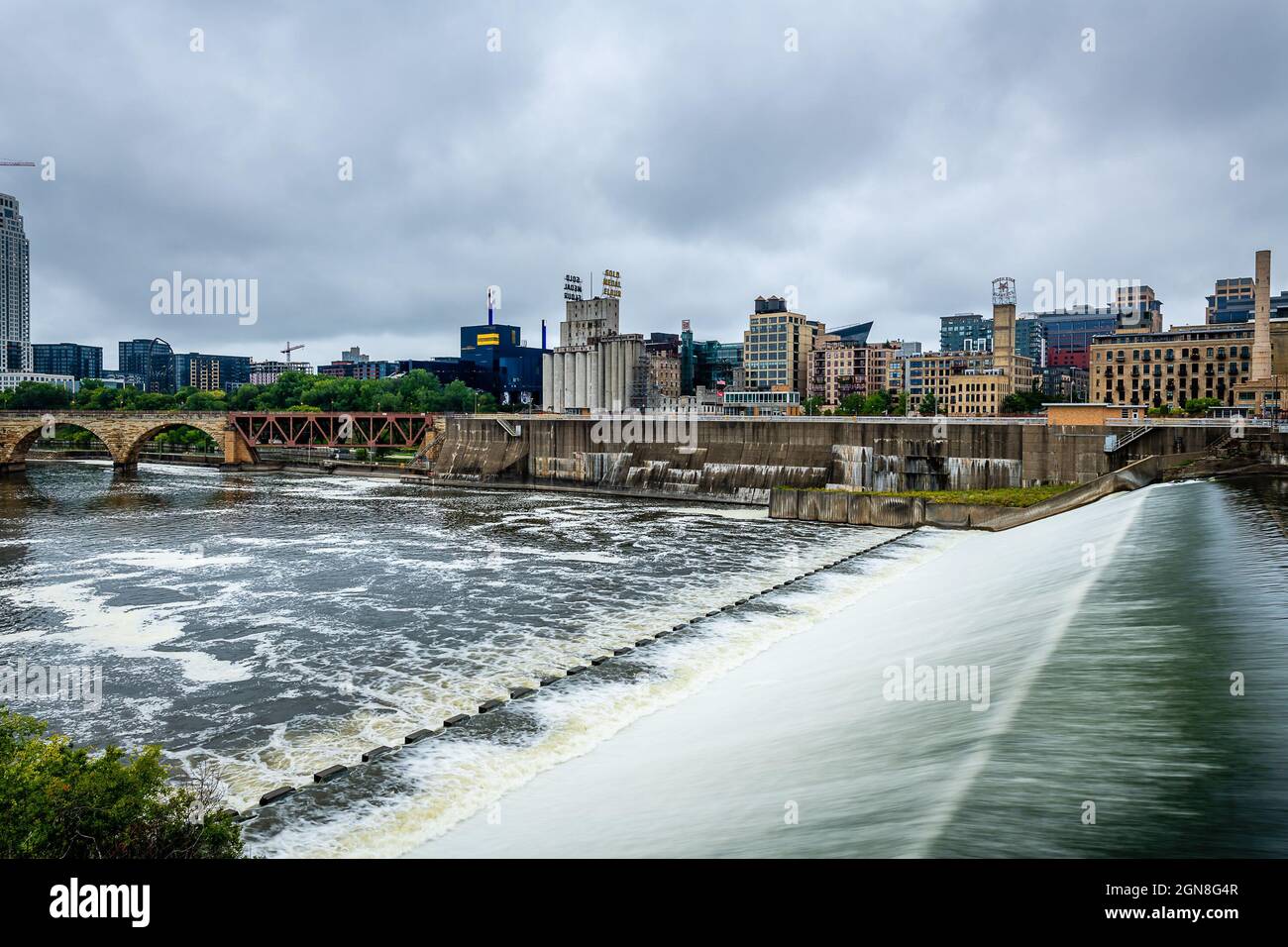 Saint Anthony Falls at Sunset Stock Photo - Alamy