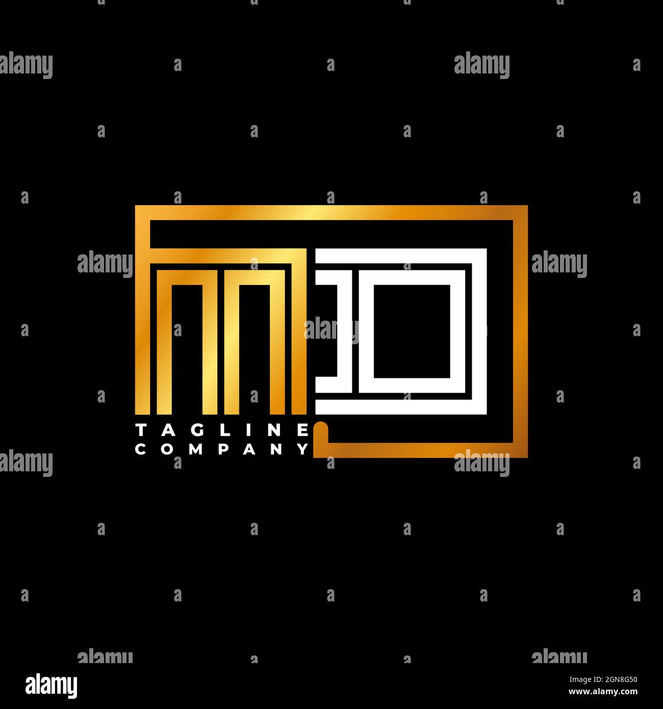 MD Logo letter monogram shape line golden vector template. Business ...