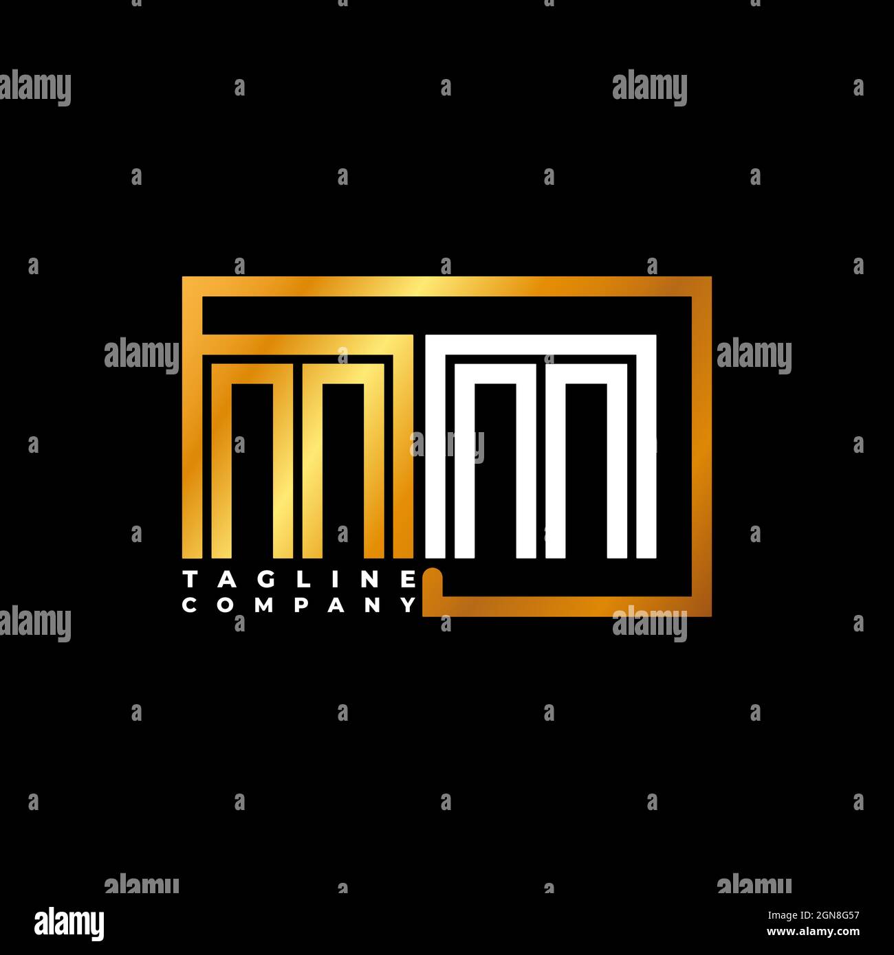 MM Logo letter monogram shape line golden vector template. Business ...