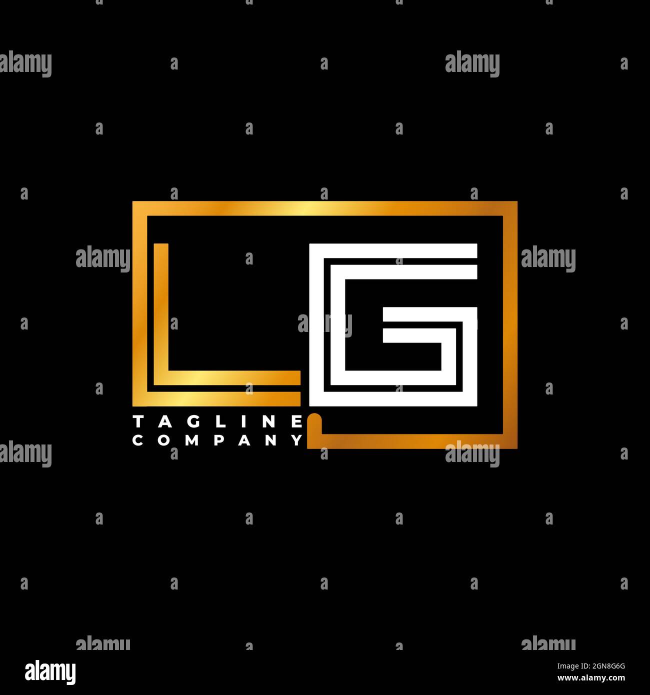LG Logo letter monogram shape line golden vector template. Business monogram company Stock ...