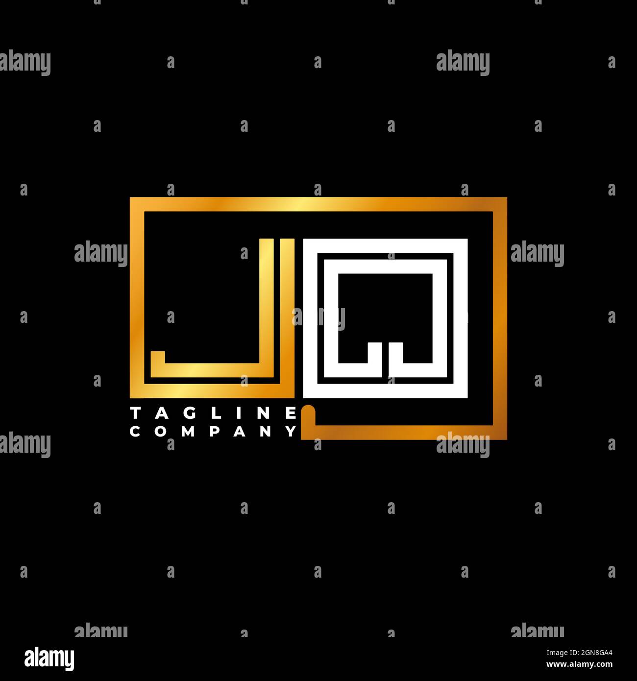 JQ Logo letter monogram shape line golden vector template. Business ...