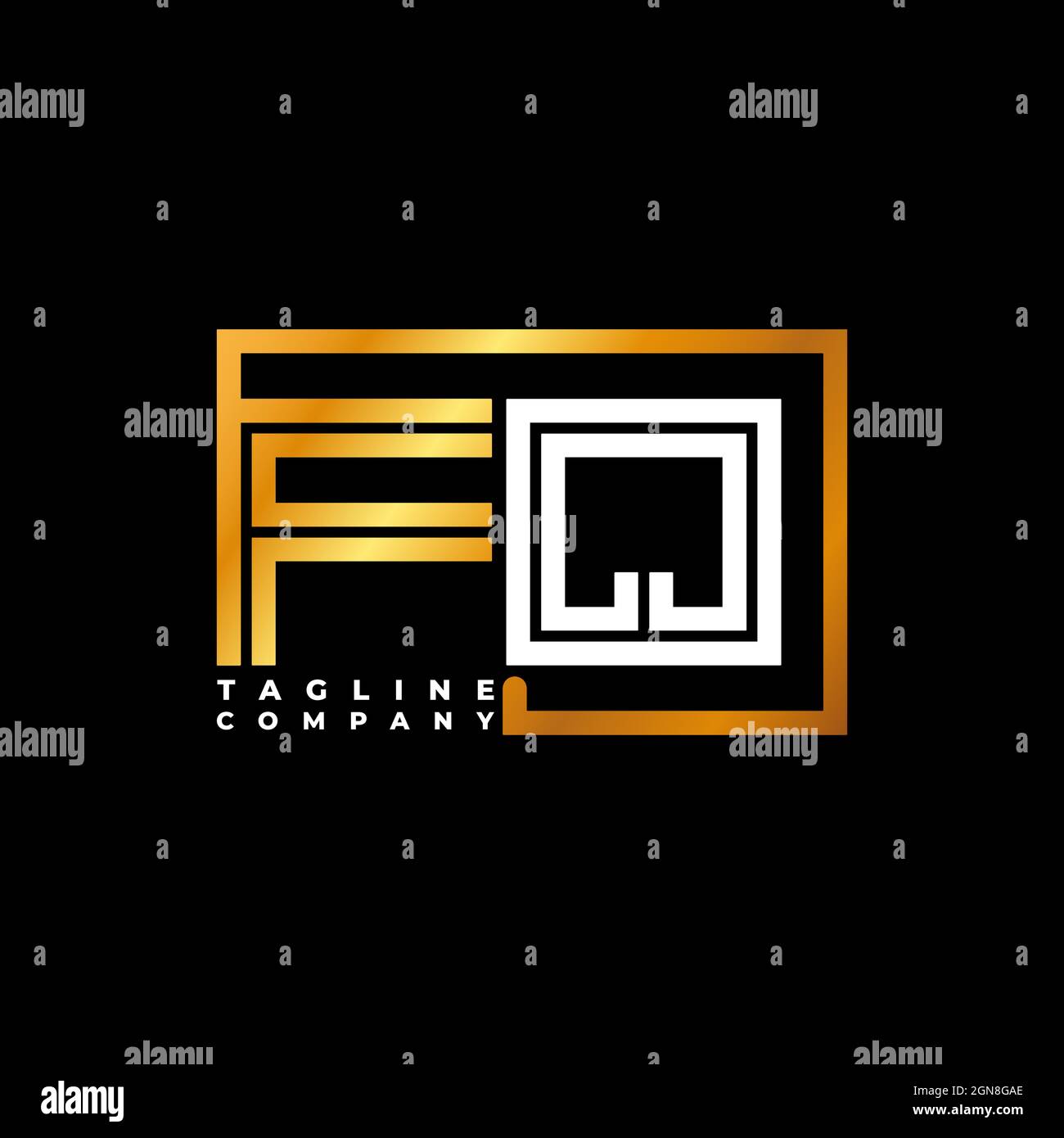 FQ Logo letter monogram shape line golden vector template. Business ...
