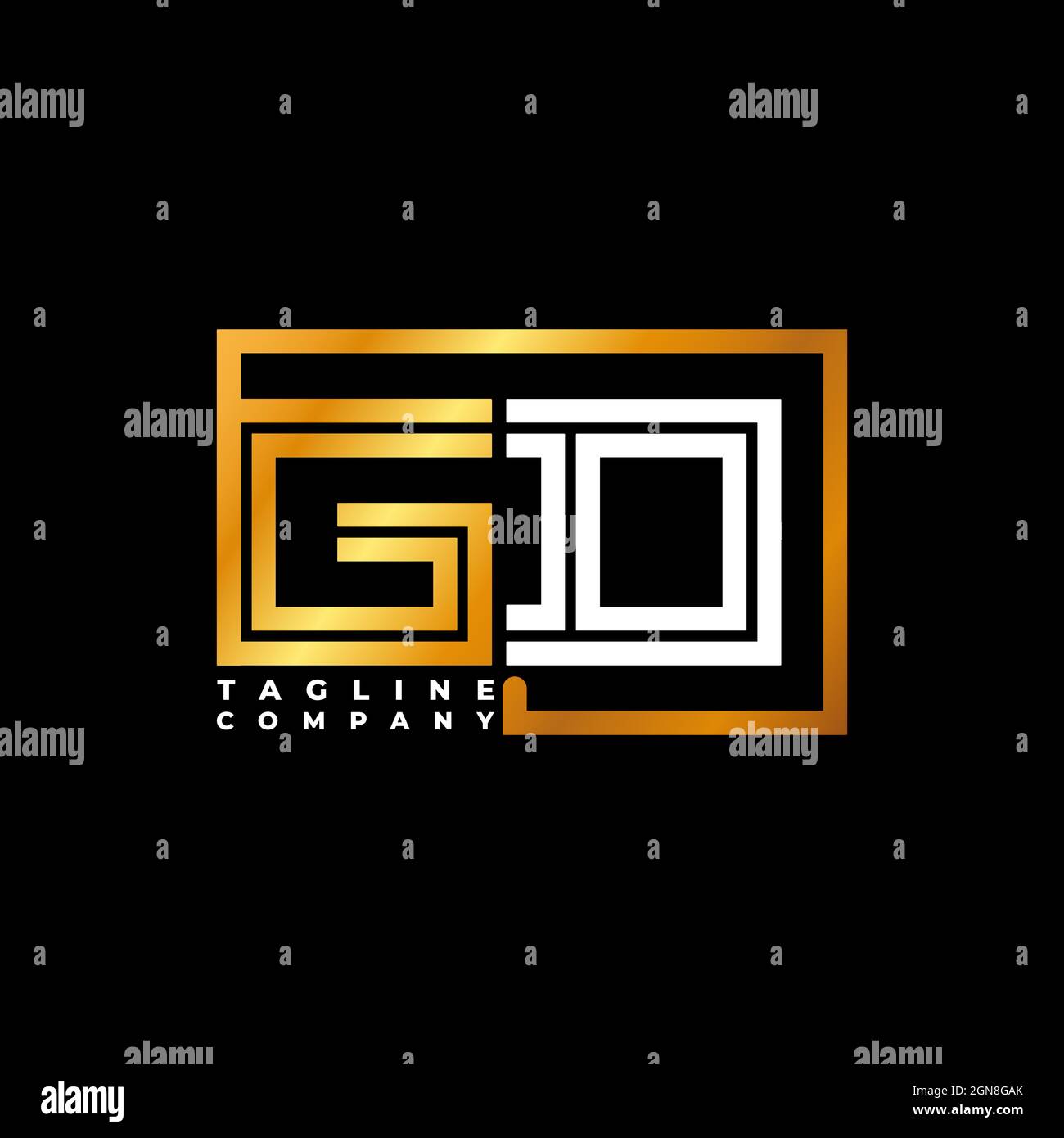 GD Logo letter monogram shape line golden vector template. Business ...