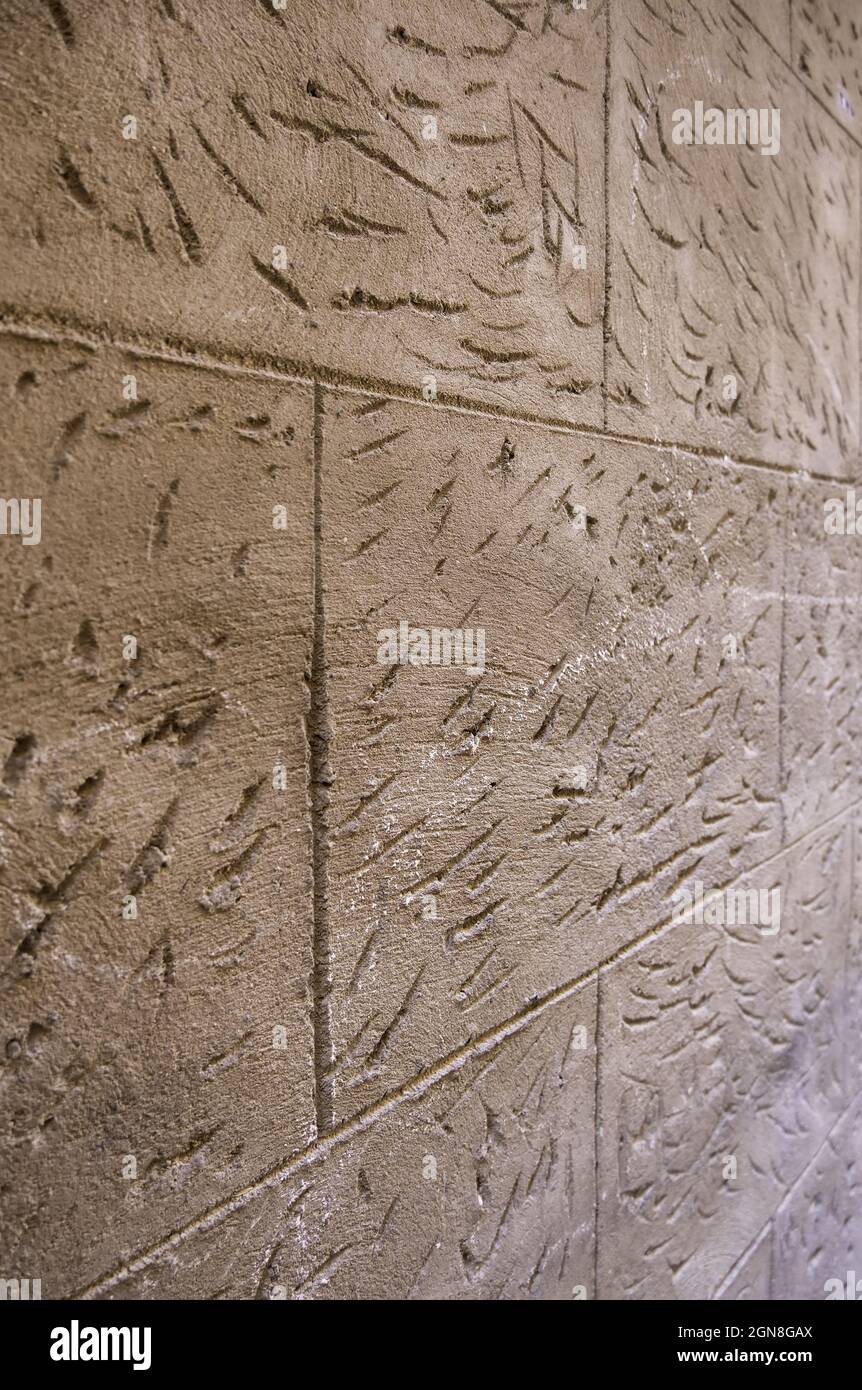 Rough stone wall with texture, decoration on an exterior facade Stock ...