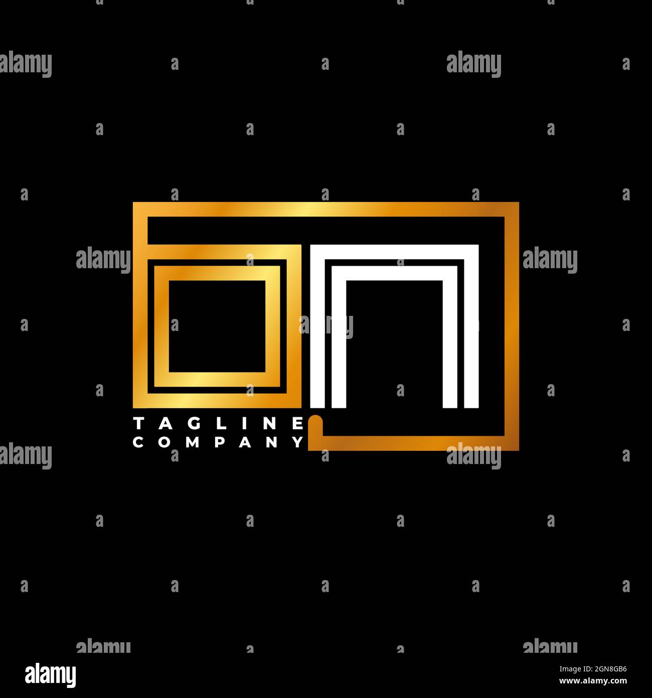 ON Logo letter monogram shape line golden vector template. Business ...