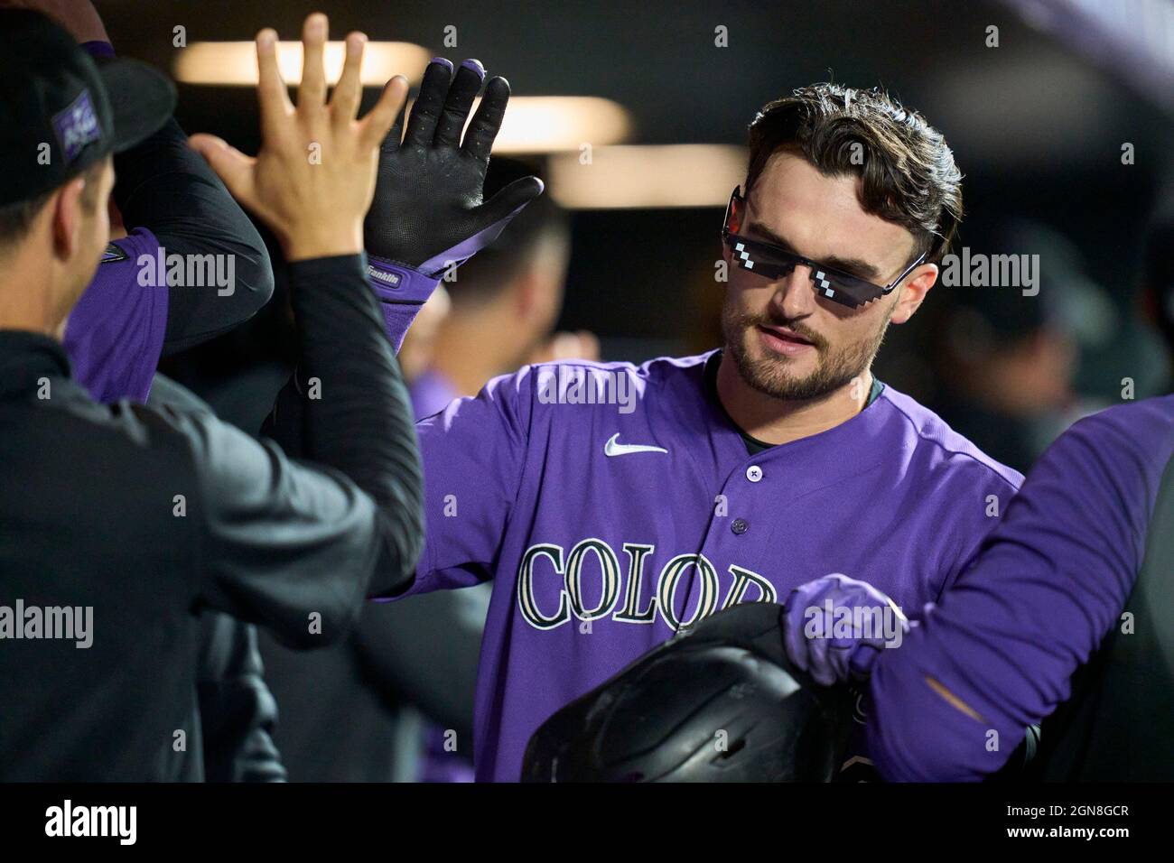 Denver CO, USA. 22nd Sep, 2021. Colorado Center fielder Sam Hilliard ...