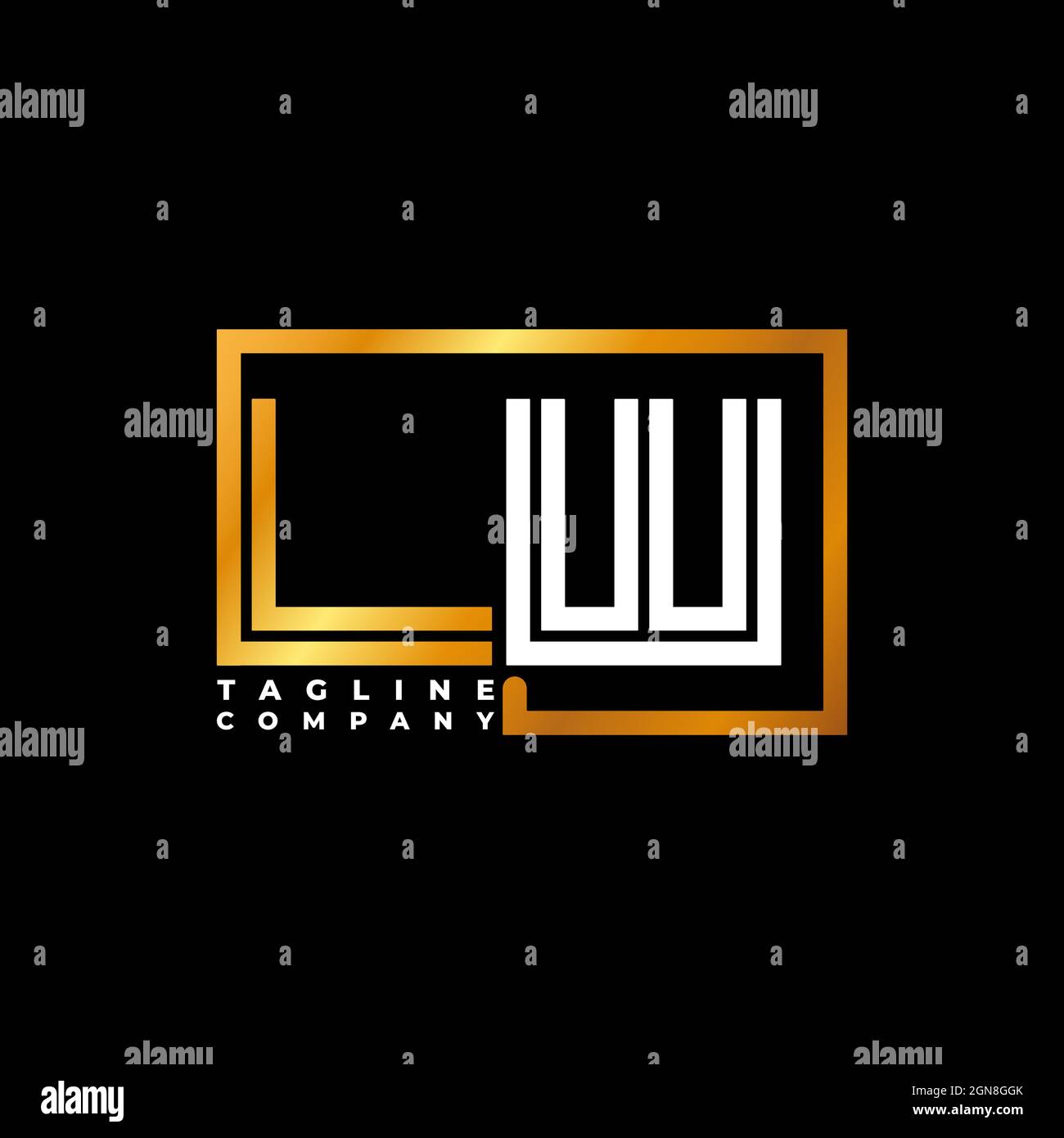 LW Logo letter monogram shape line golden vector template. Business ...