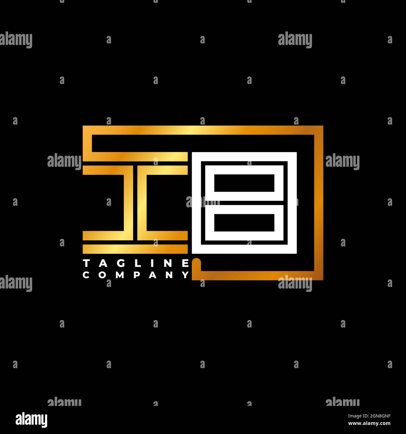 IB Logo letter monogram shape line golden vector template. Business ...