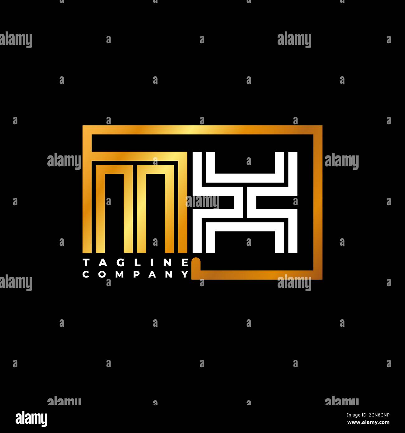 MX Logo letter monogram shape line golden vector template. Business ...