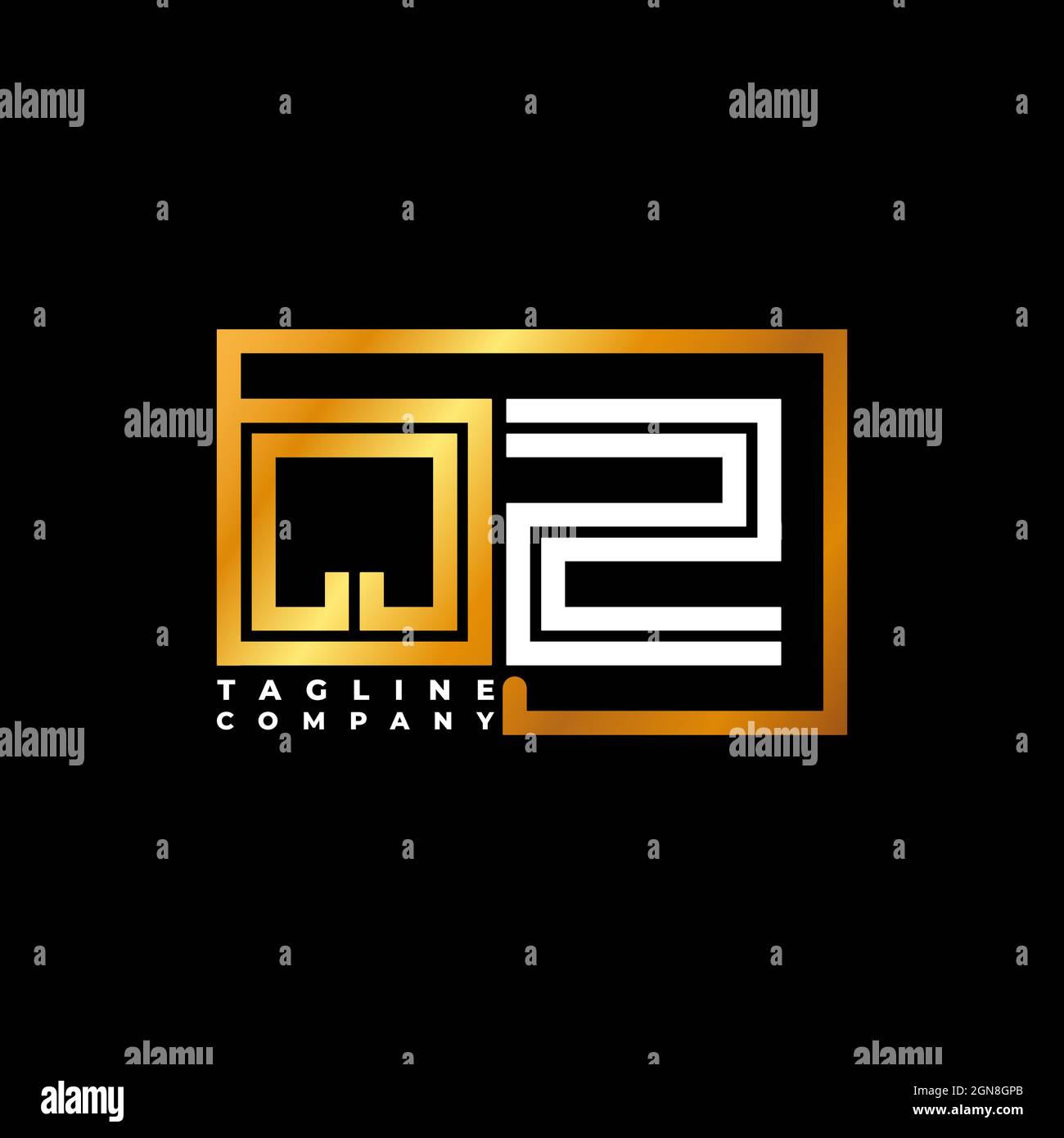 QZ Logo letter monogram shape line golden vector template. Business ...
