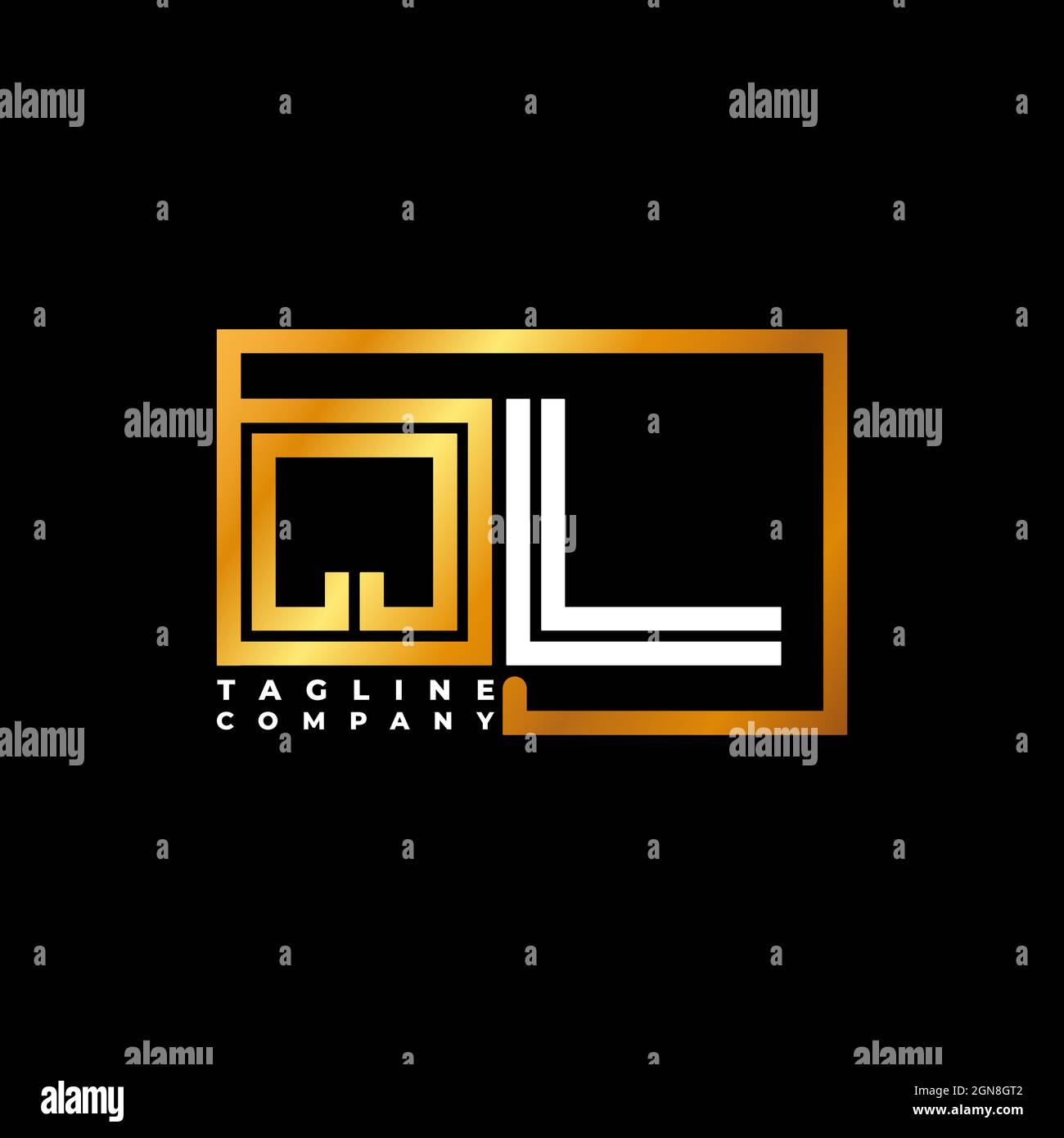 QL Logo letter monogram shape line golden vector template. Business ...