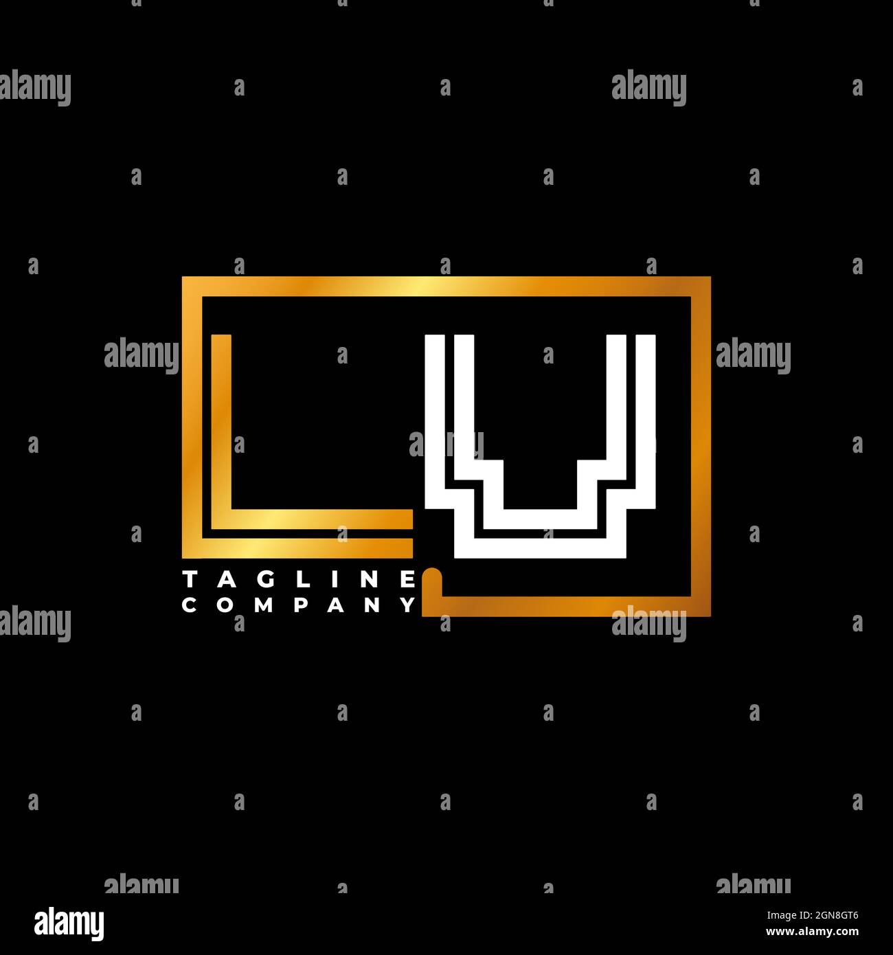 LV Logo letter monogram shape line golden vector template. Business ...