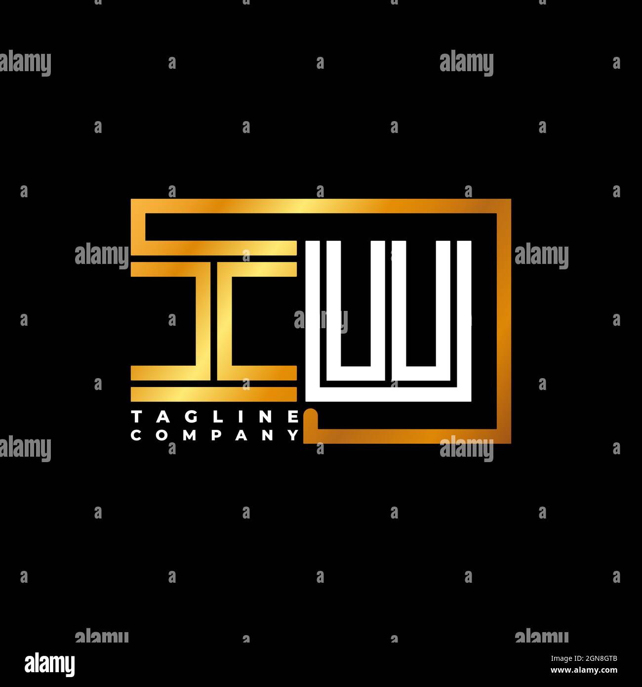 IW Logo letter monogram shape line golden vector template. Business ...