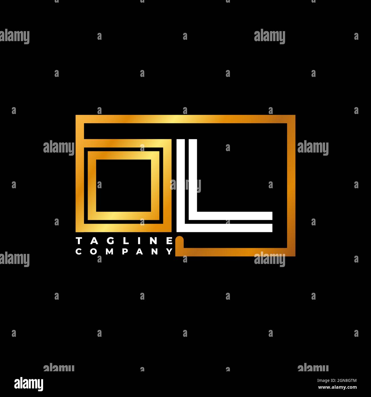 OL Logo letter monogram shape line golden vector template. Business ...