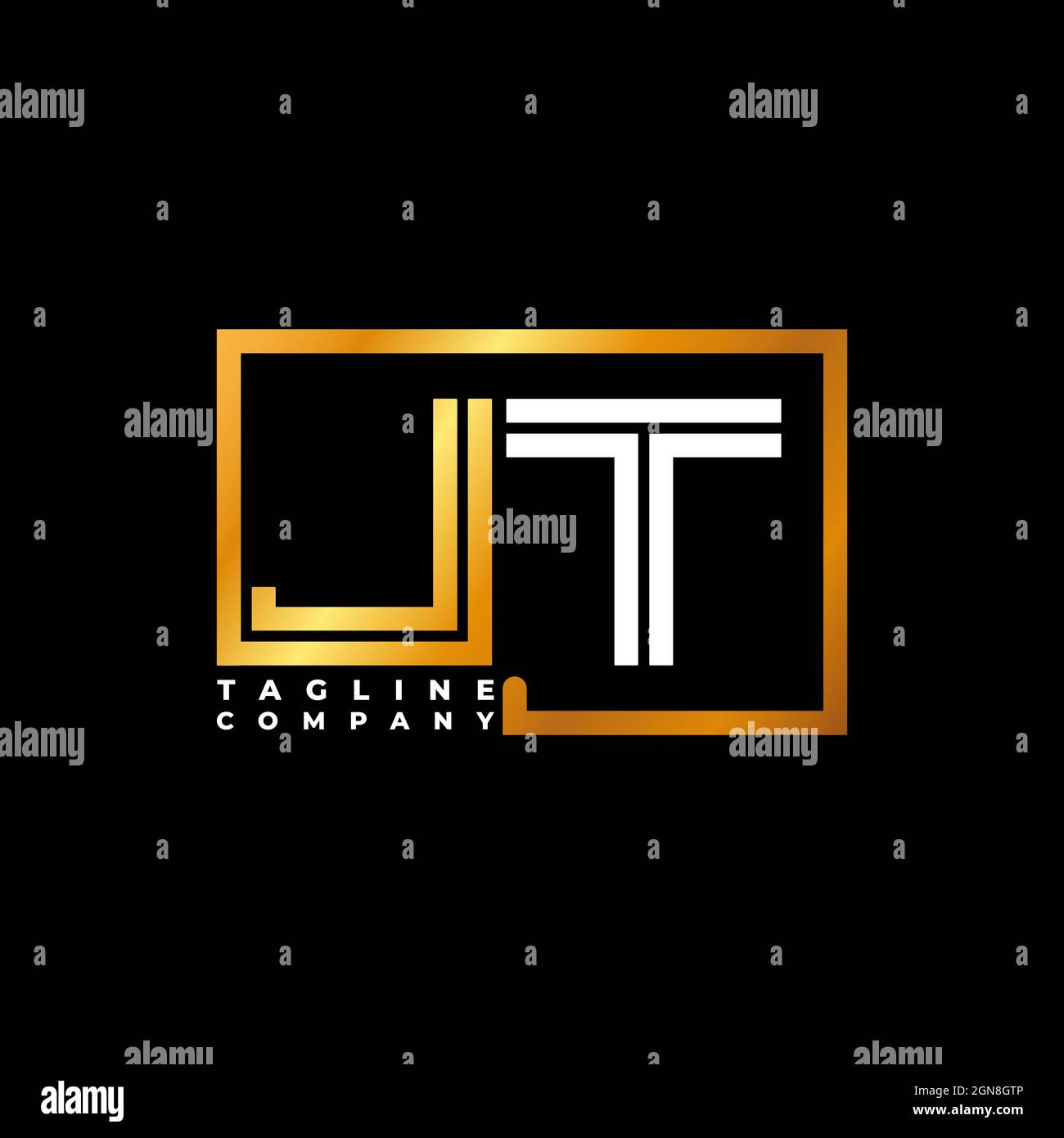 JT Logo letter monogram shape line golden vector template. Business ...