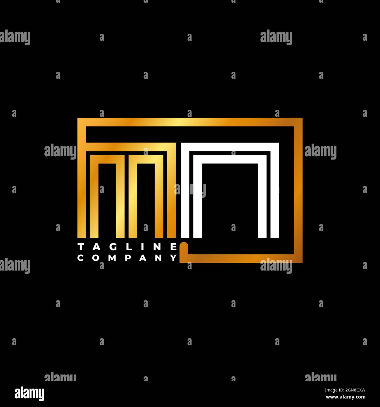 MN Logo letter monogram shape line golden vector template. Business ...