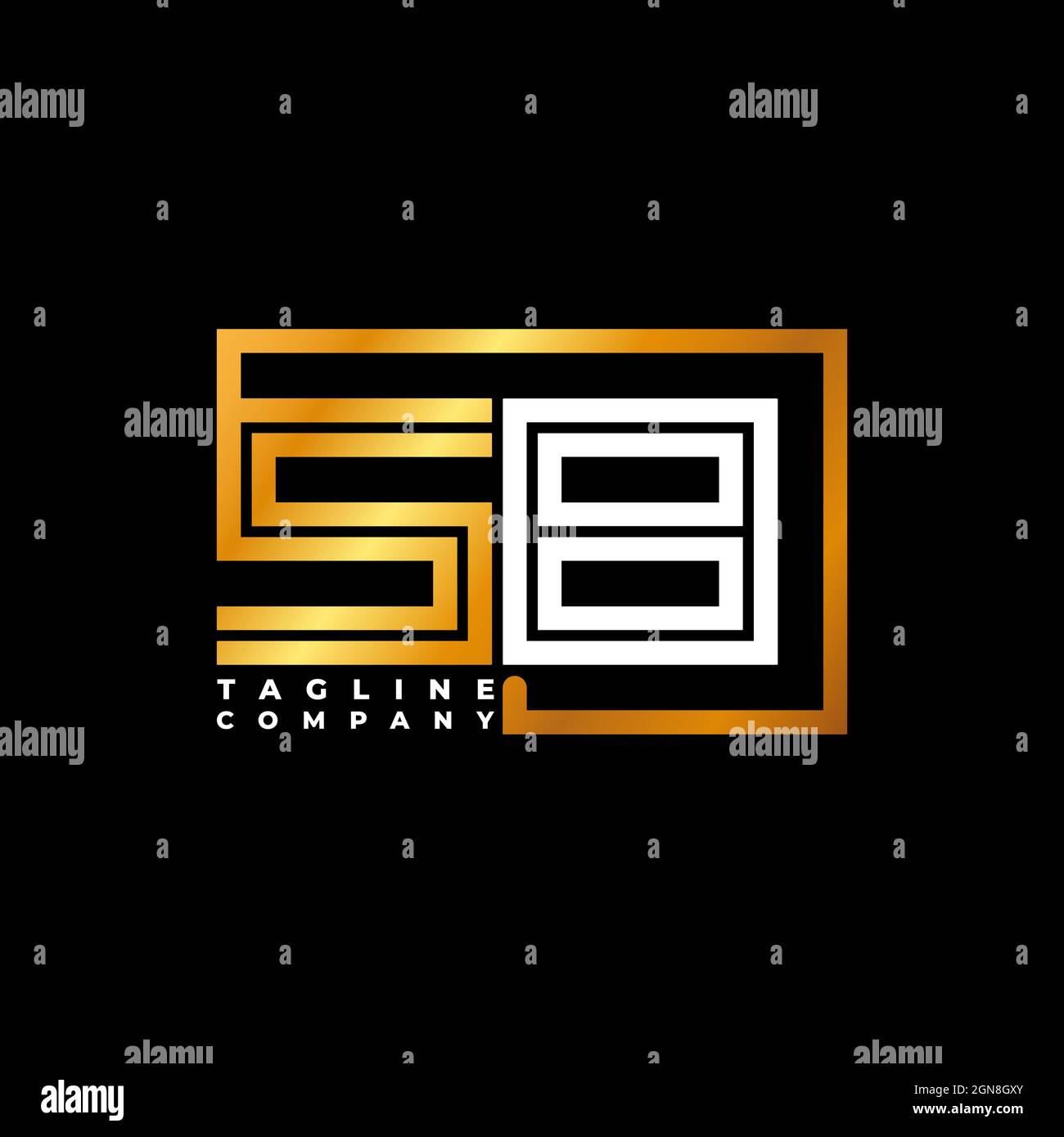 SB Logo letter monogram shape line golden vector template. Business ...