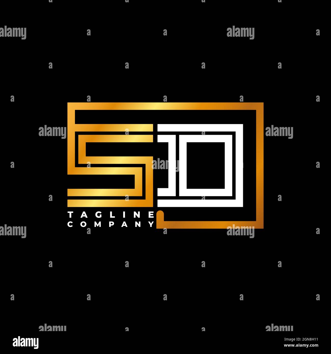 SD Logo letter monogram shape line golden vector template. Business ...