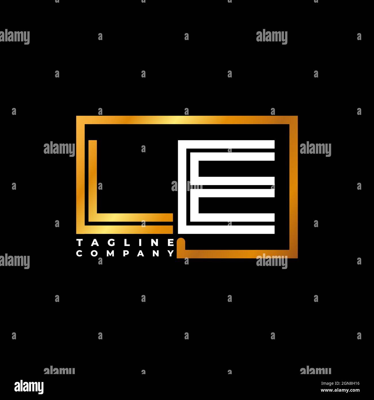 LE Logo letter monogram shape line golden vector template. Business ...
