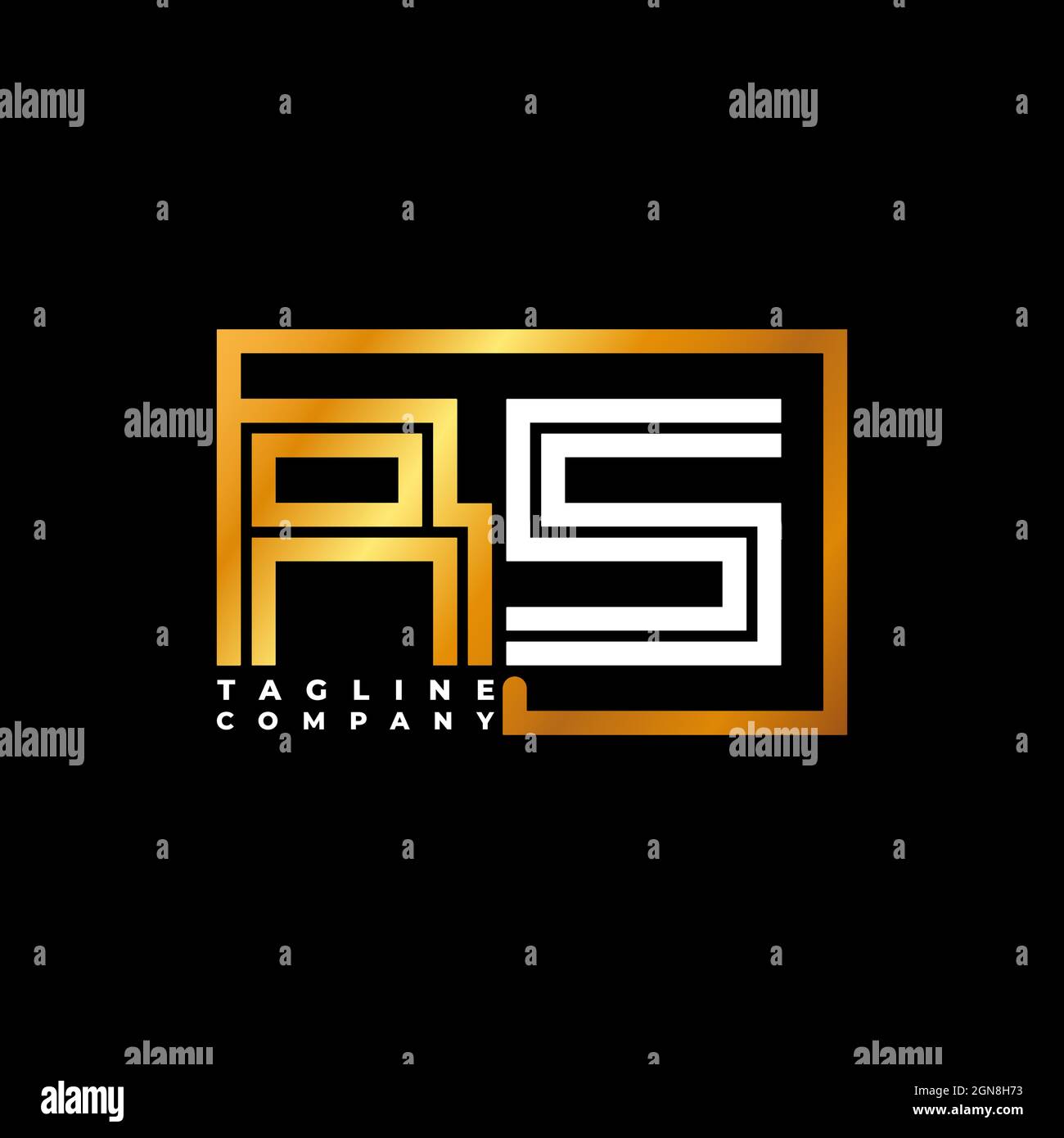 RS Logo letter monogram shape line golden vector template. Business ...