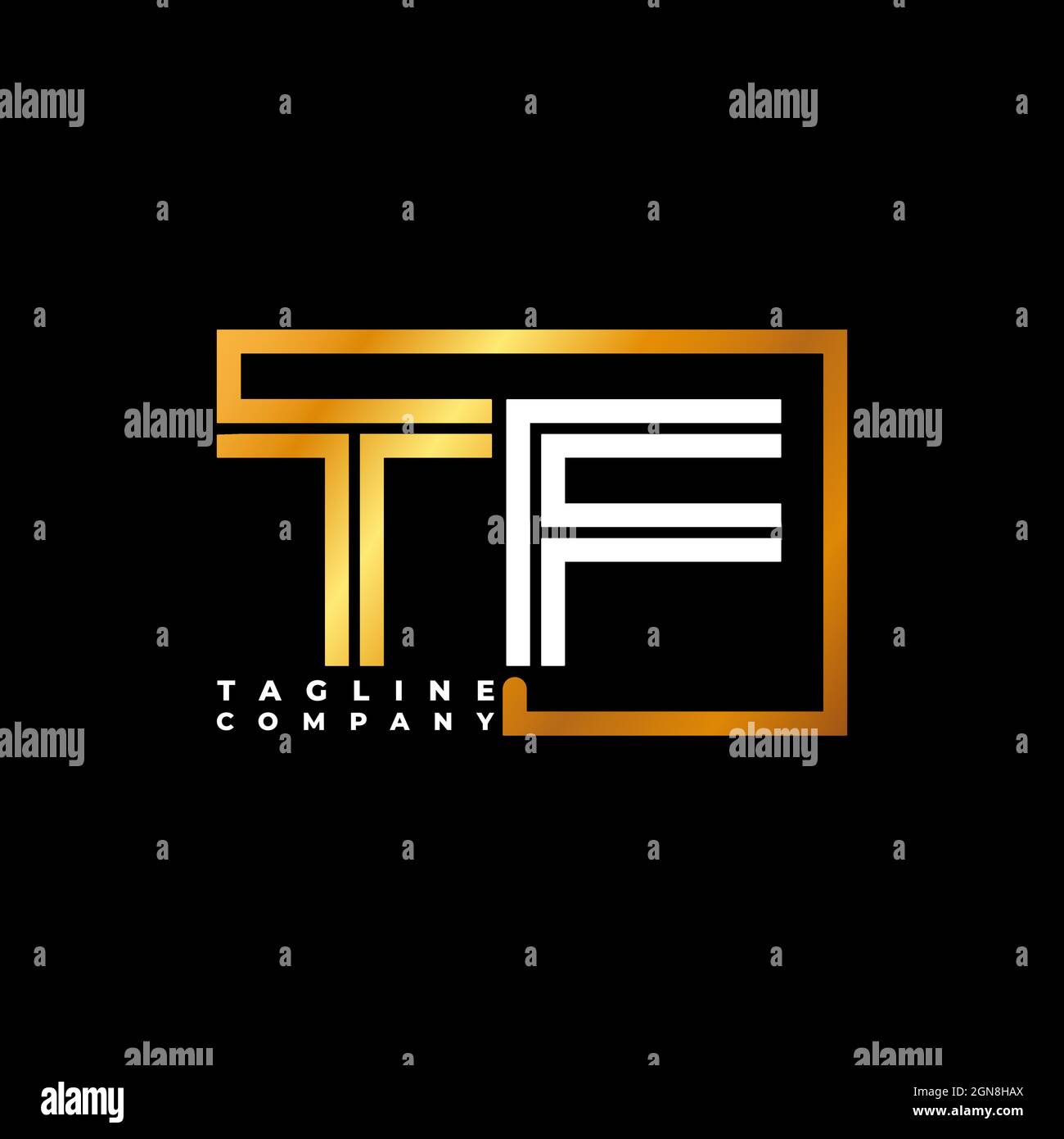 TF Logo letter monogram shape line golden vector template. Business ...