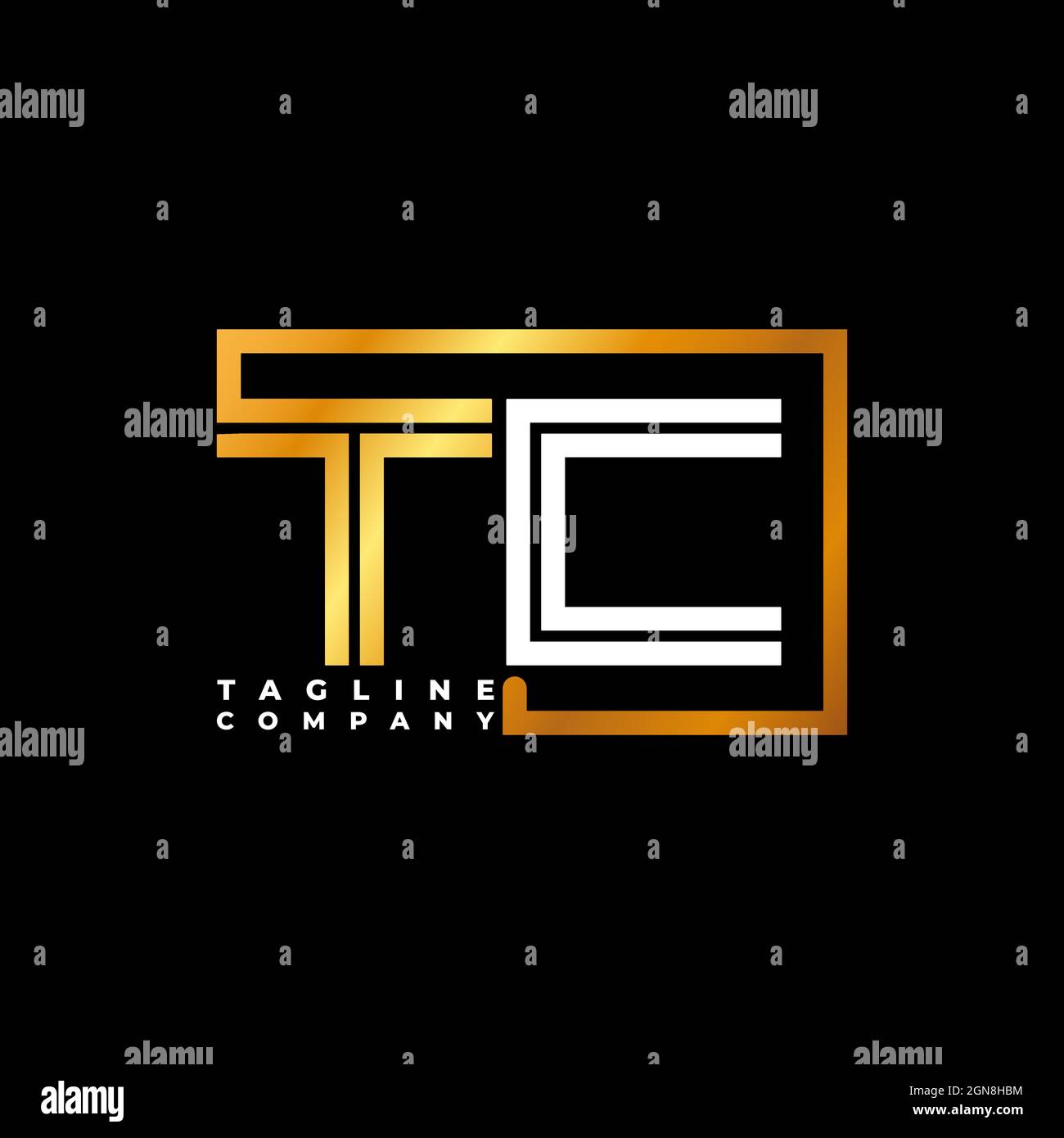 TC Logo letter monogram shape line golden vector template. Business ...