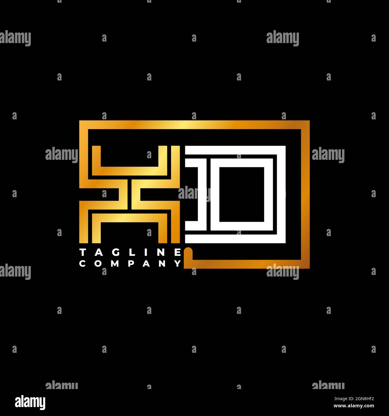 XD Logo letter monogram shape line golden vector template. Business ...