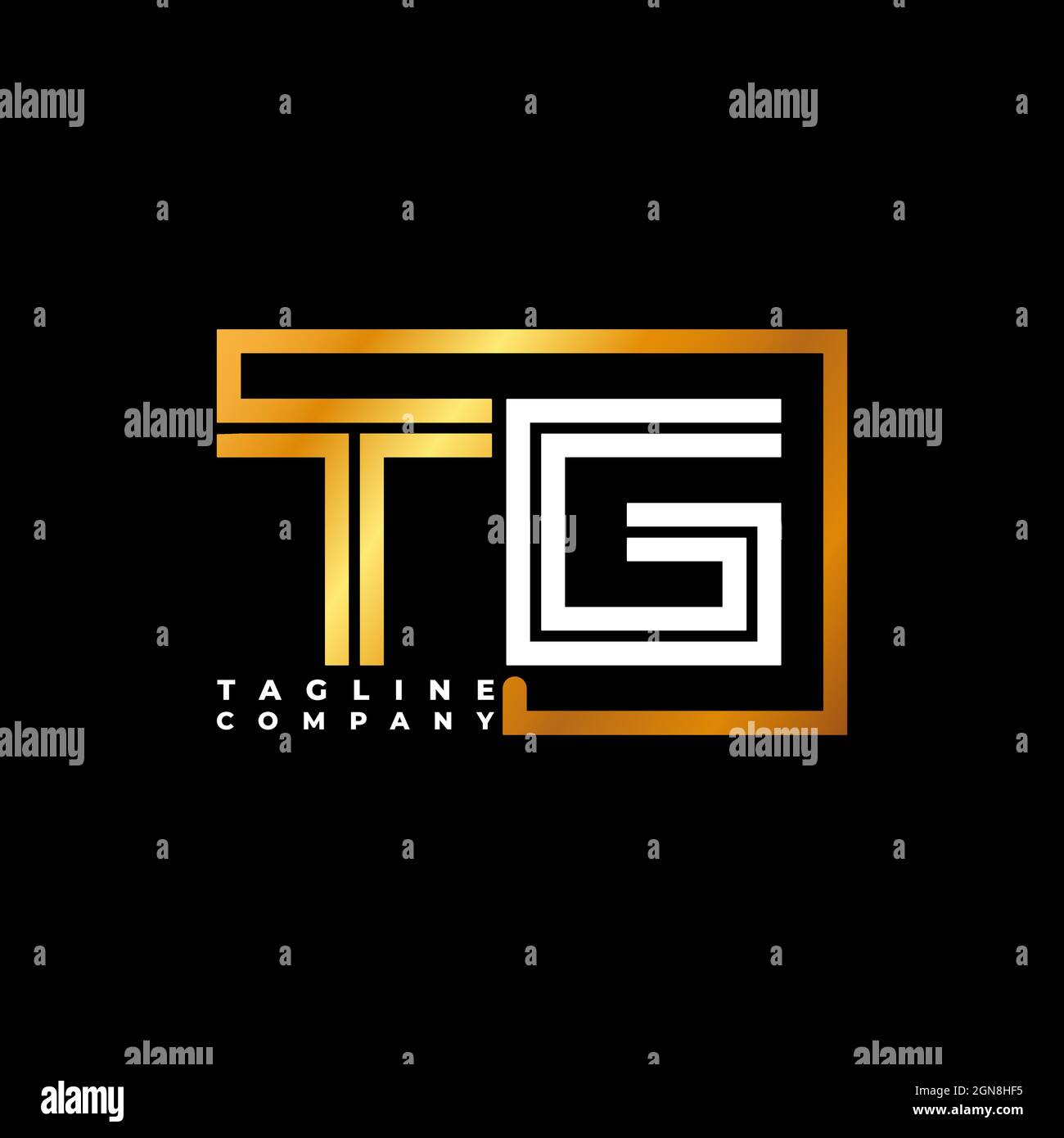 TG Logo letter monogram shape line golden vector template. Business ...