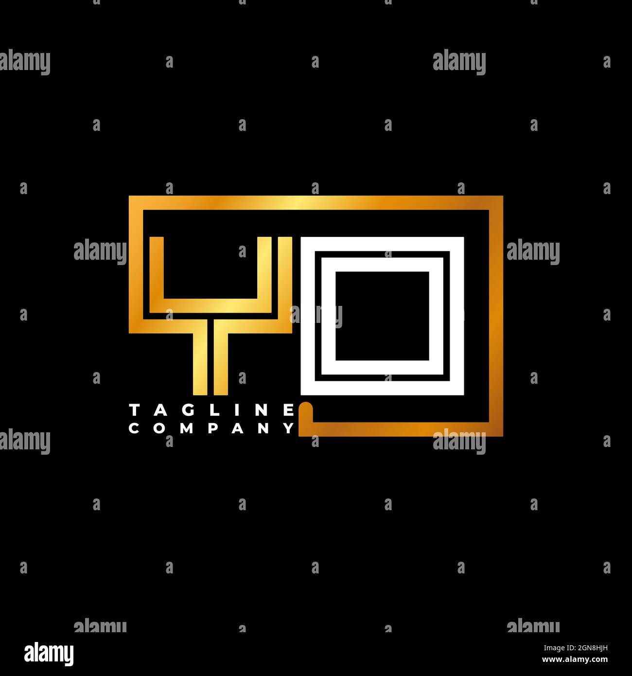 YO Logo letter monogram shape line golden vector template. Business ...