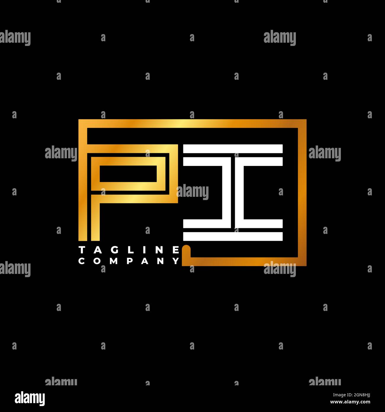 PI Logo letter monogram shape line golden vector template. Business ...