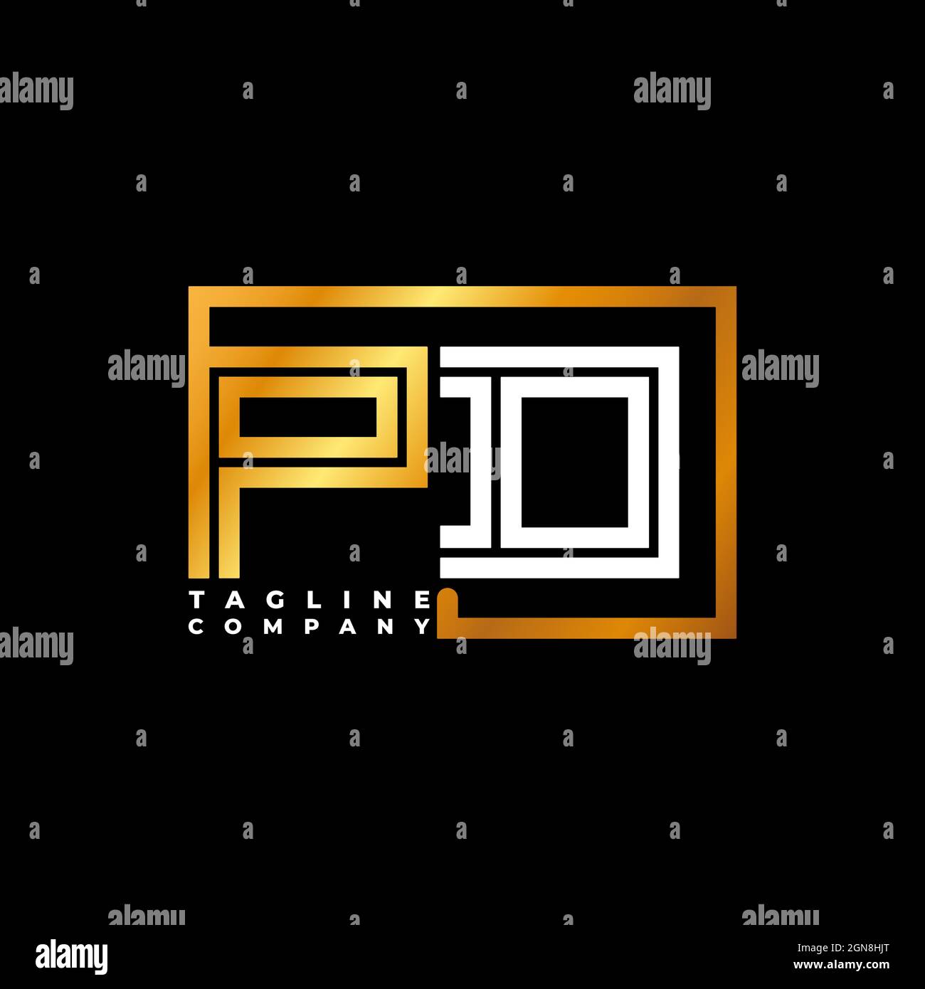 PD Logo letter monogram shape line golden vector template. Business ...