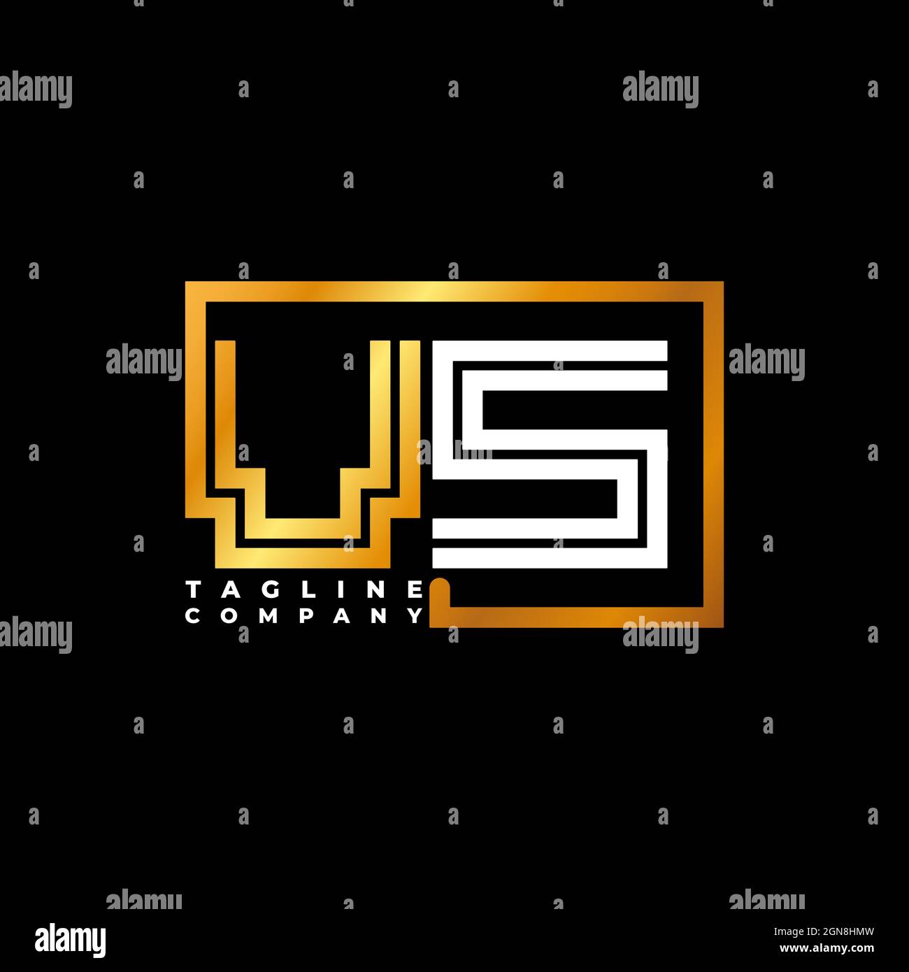 VS Logo letter monogram shape line golden vector template. Business ...