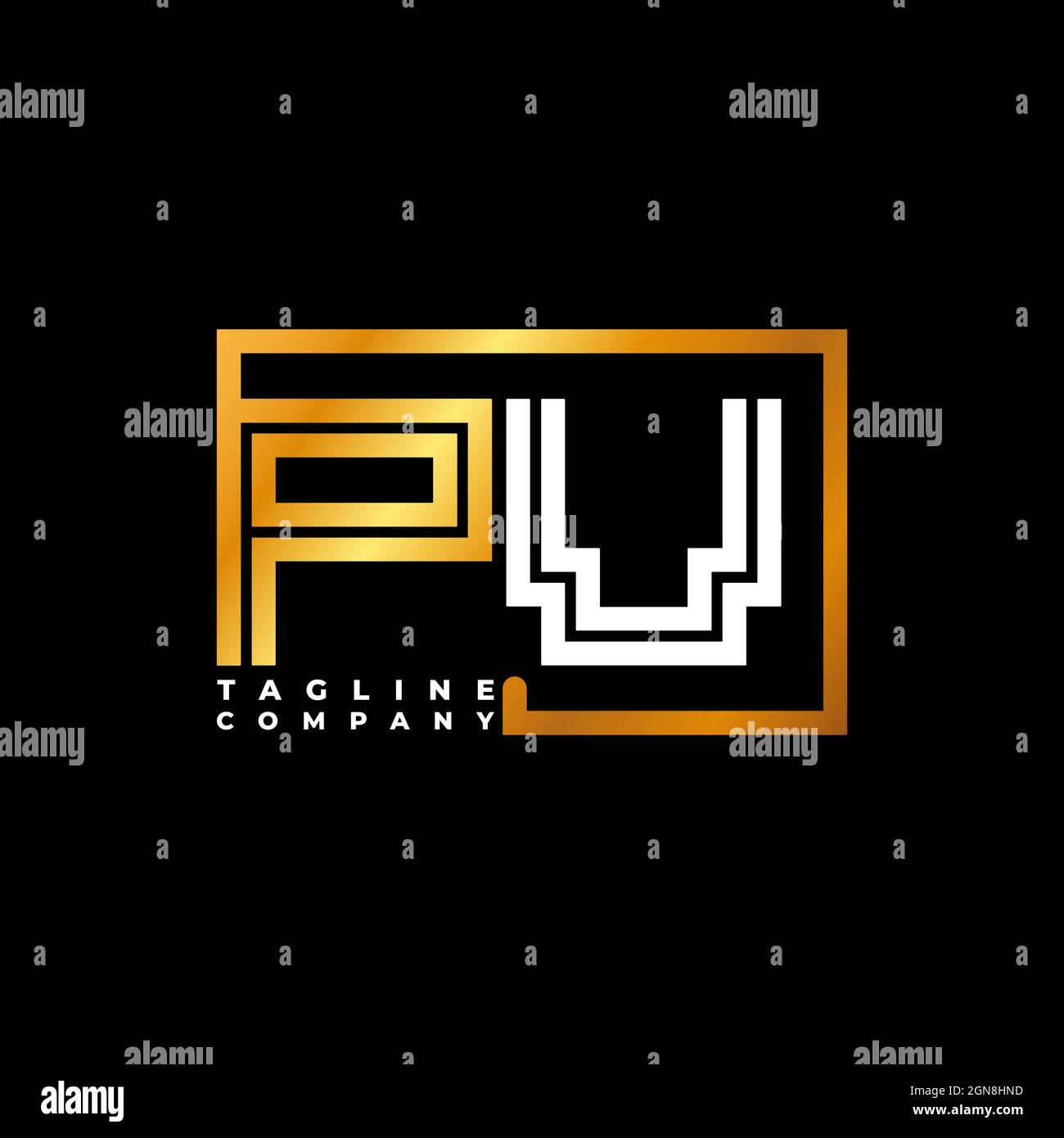 PV Logo letter monogram shape line golden vector template. Business ...