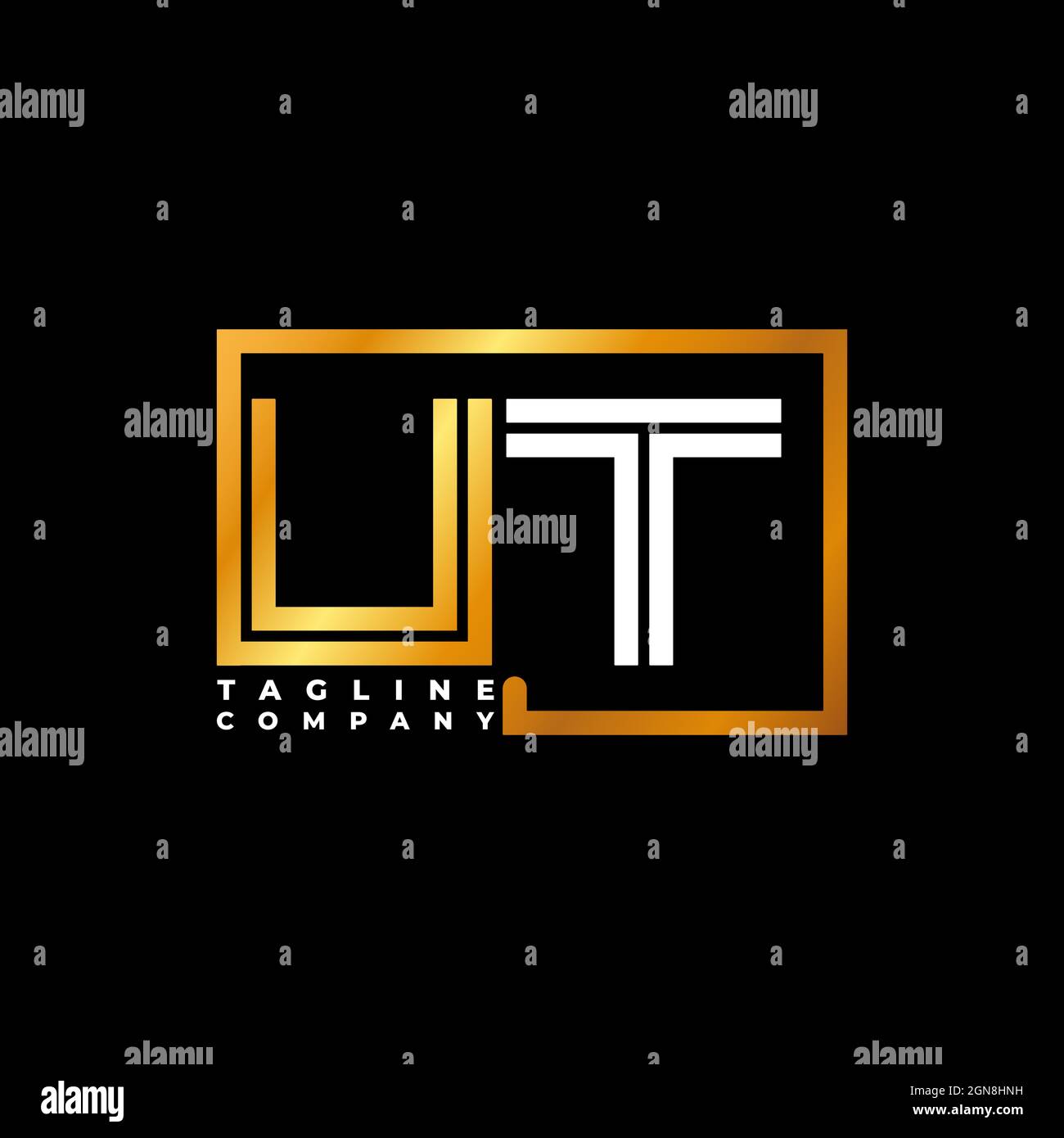 UT Logo letter monogram shape line golden vector template. Business ...